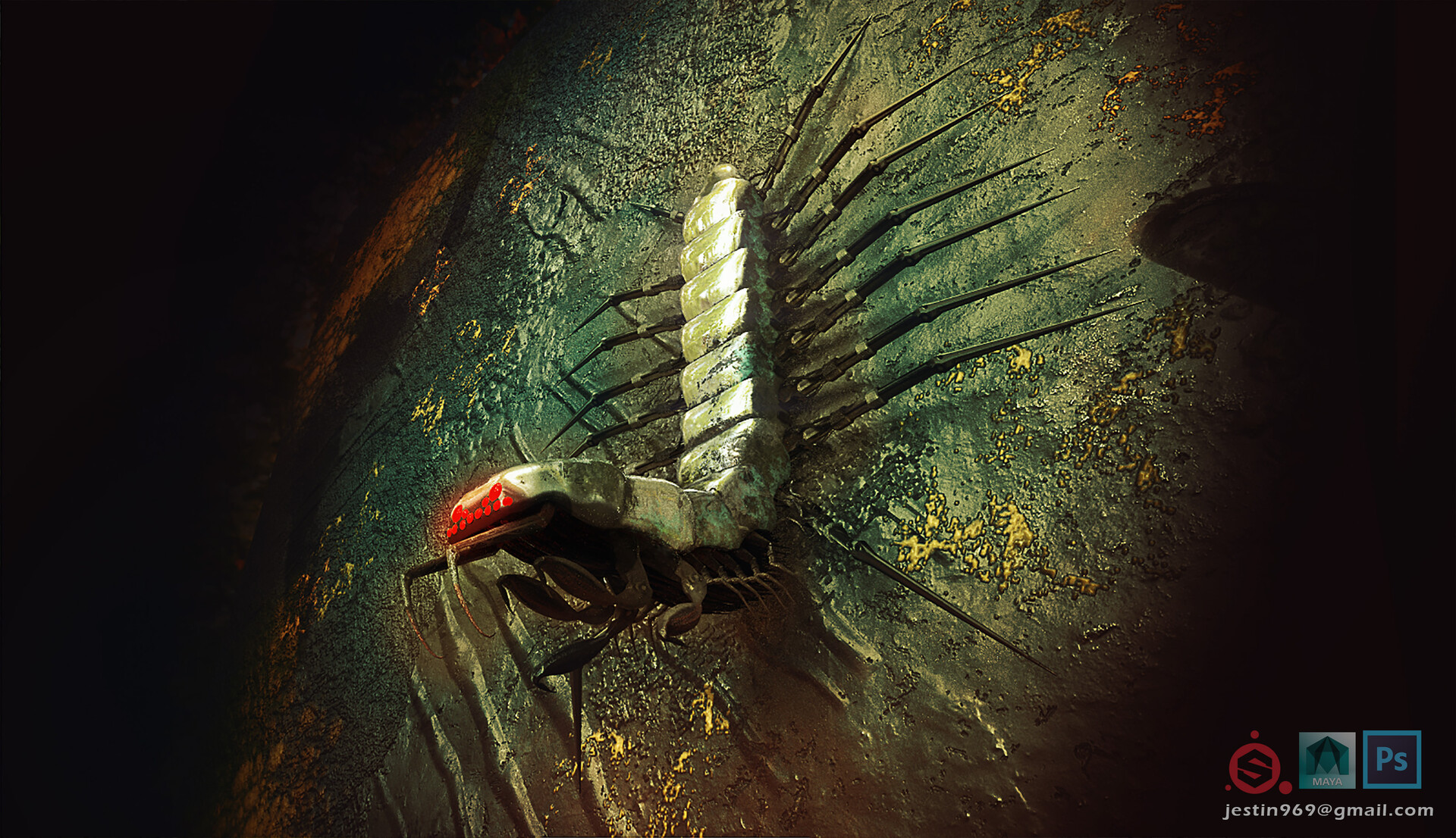 ArtStation - 3D sci-fi Centipede