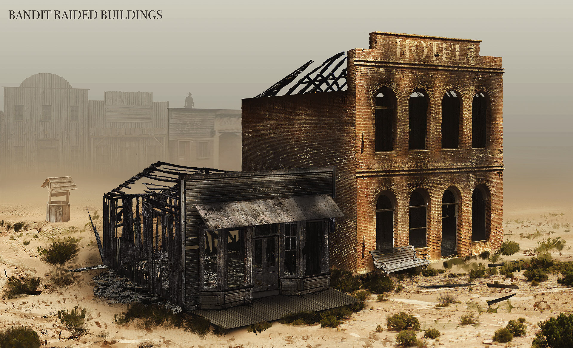 George Johnstone - Outlaws of the old west concept art