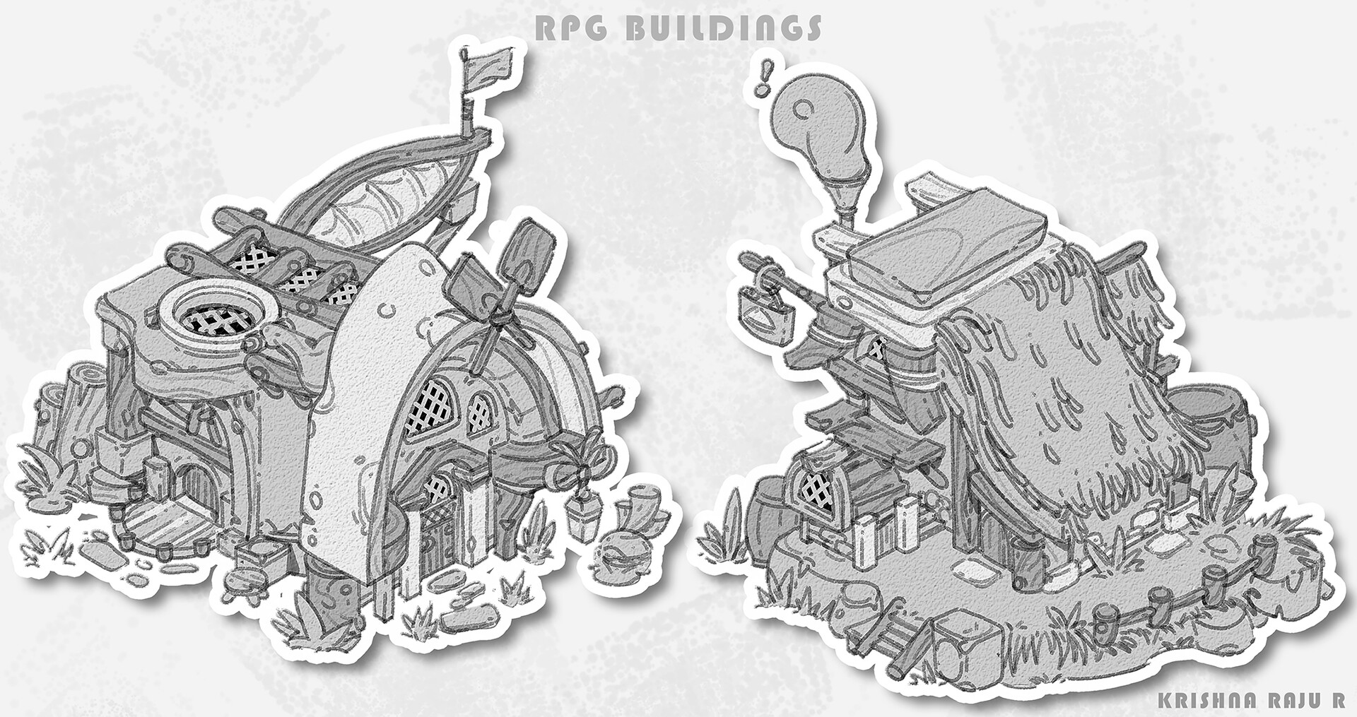ArtStation - RPG BUILDINGS DESIGN EXERCISE 01