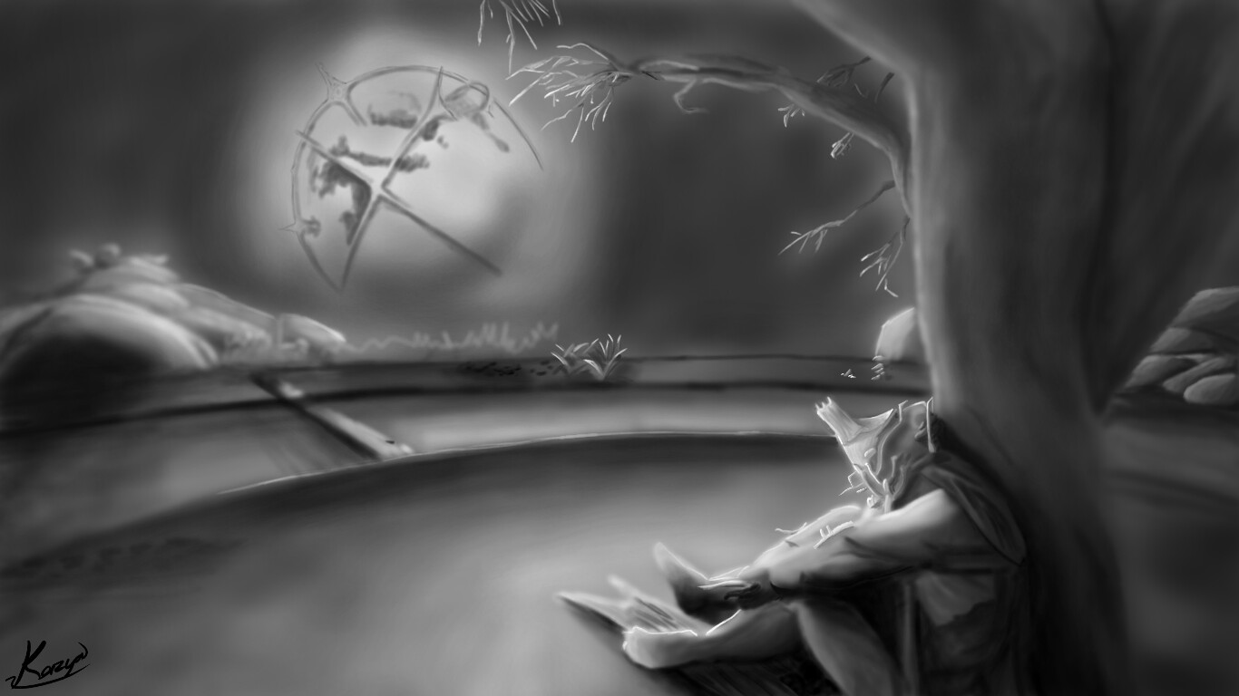 ArtStation - Warframe Umbra Excalibur Black & White Version