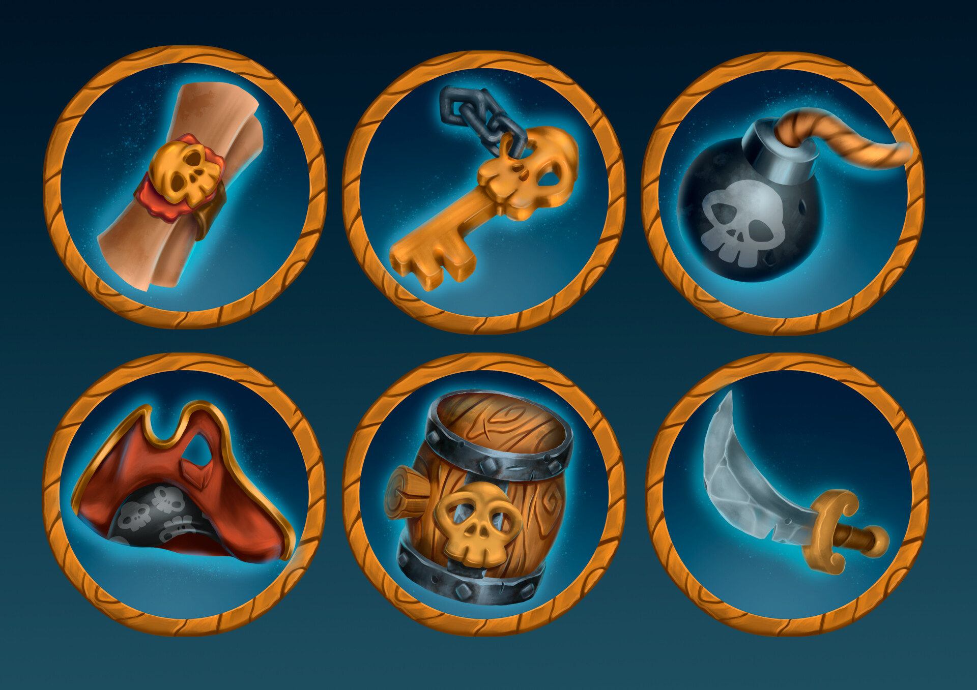 ArtStation - Icons for game in a pirate setting