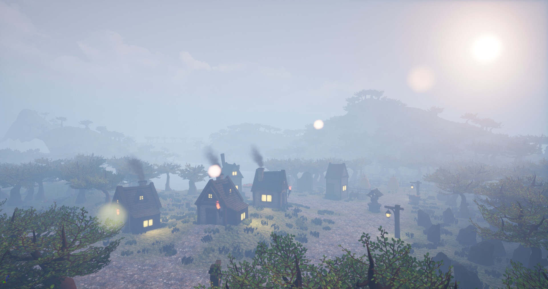 ArtStation - Village in the mist