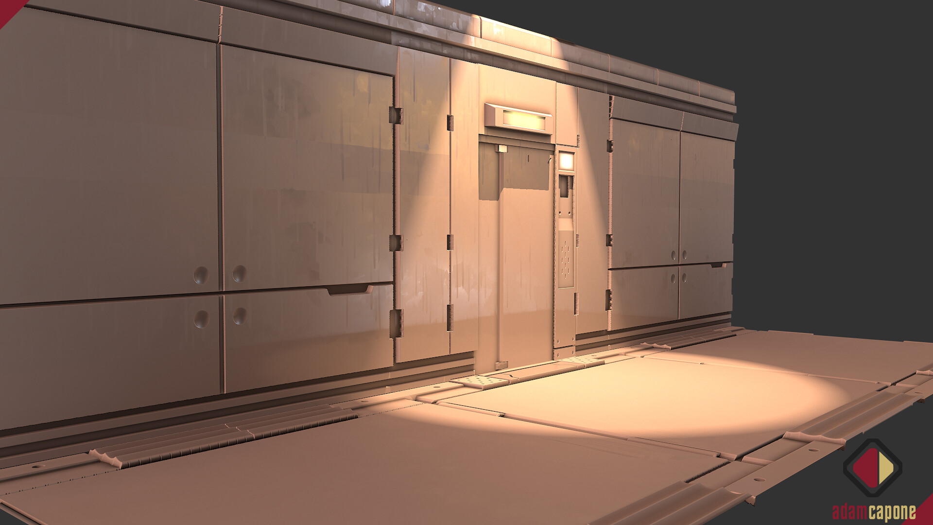 caponeart - Stylized Texture Exploration : MGS inspired Corridor