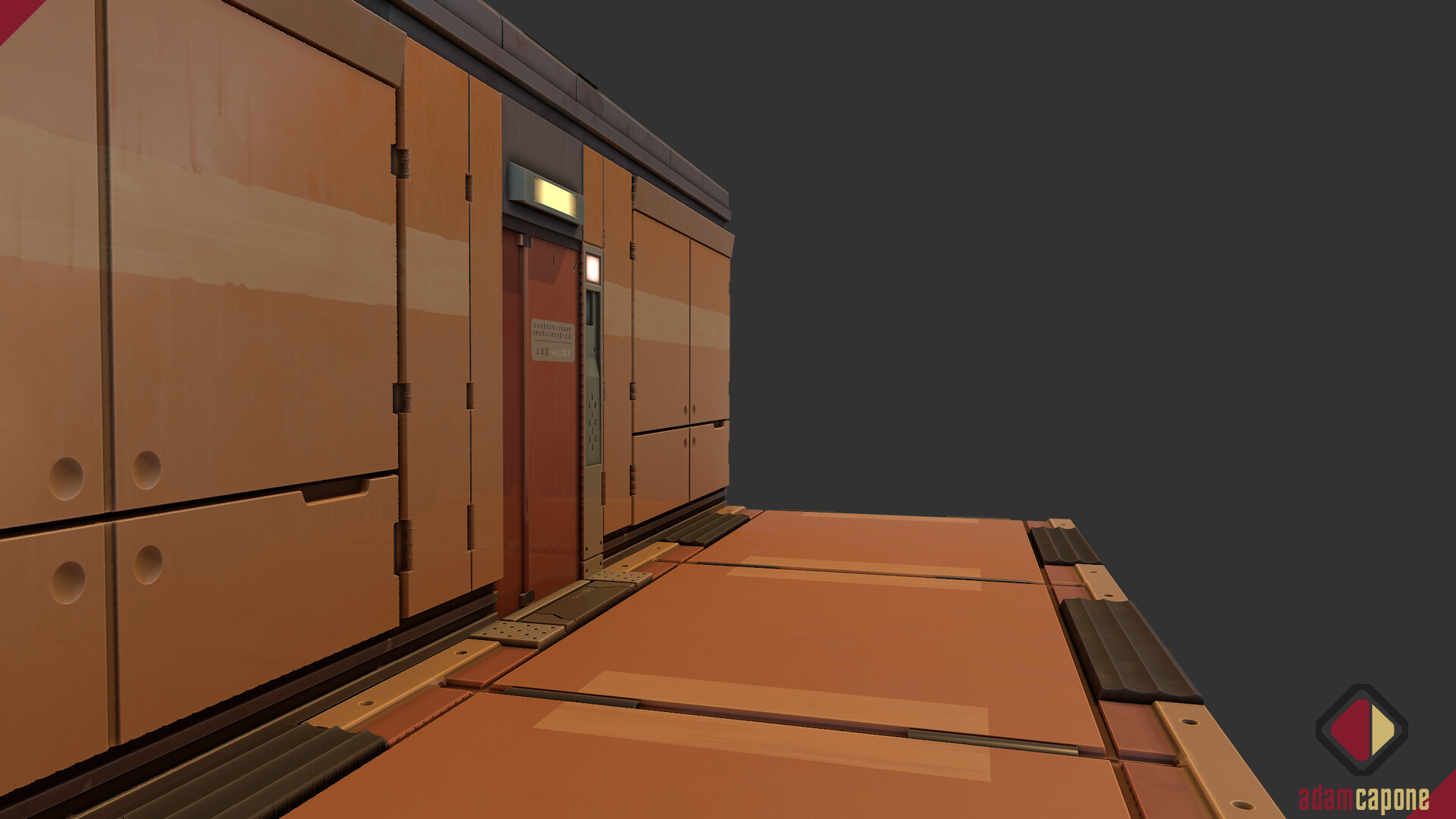 caponeart - Stylized Texture Exploration : MGS inspired Corridor
