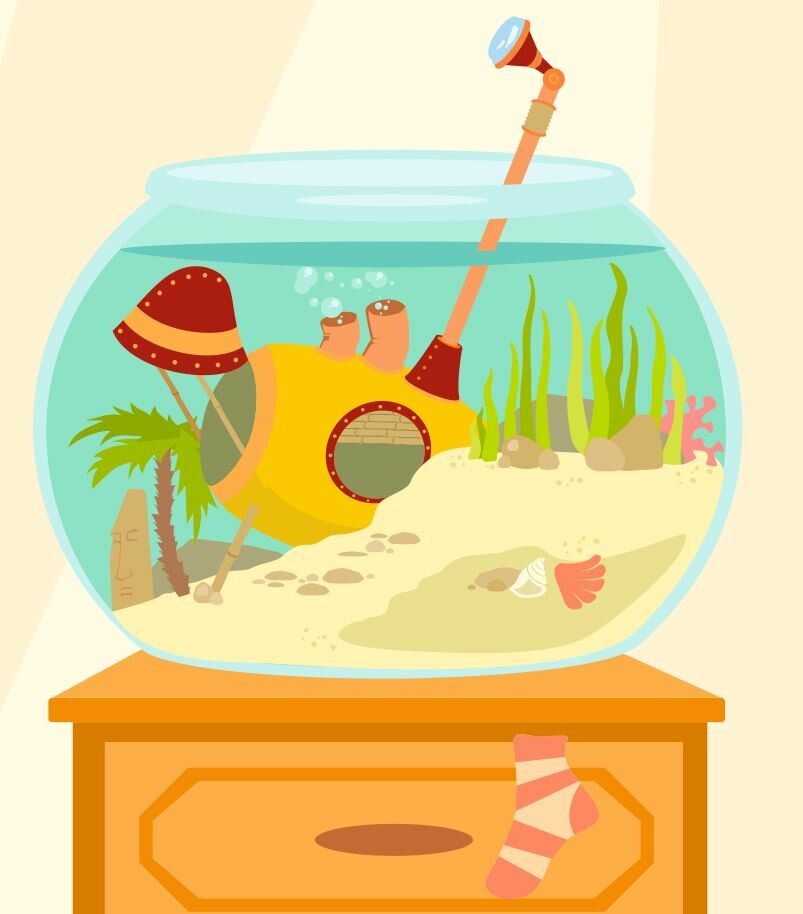 ArtStation - Cage for a hamster and aquarium for fish