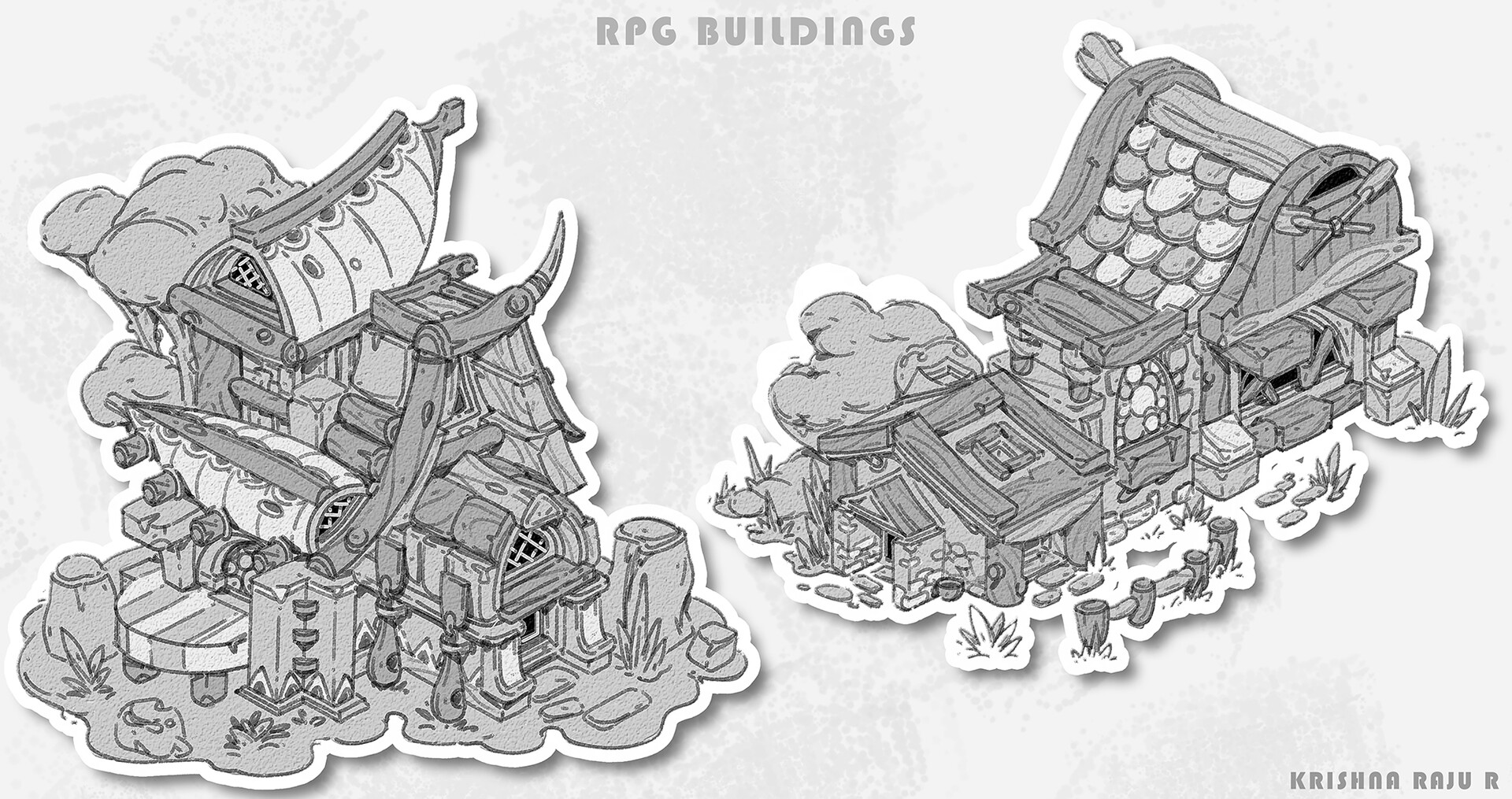 ArtStation - RPG BUILDINGS DESIGN EXERCISE 02