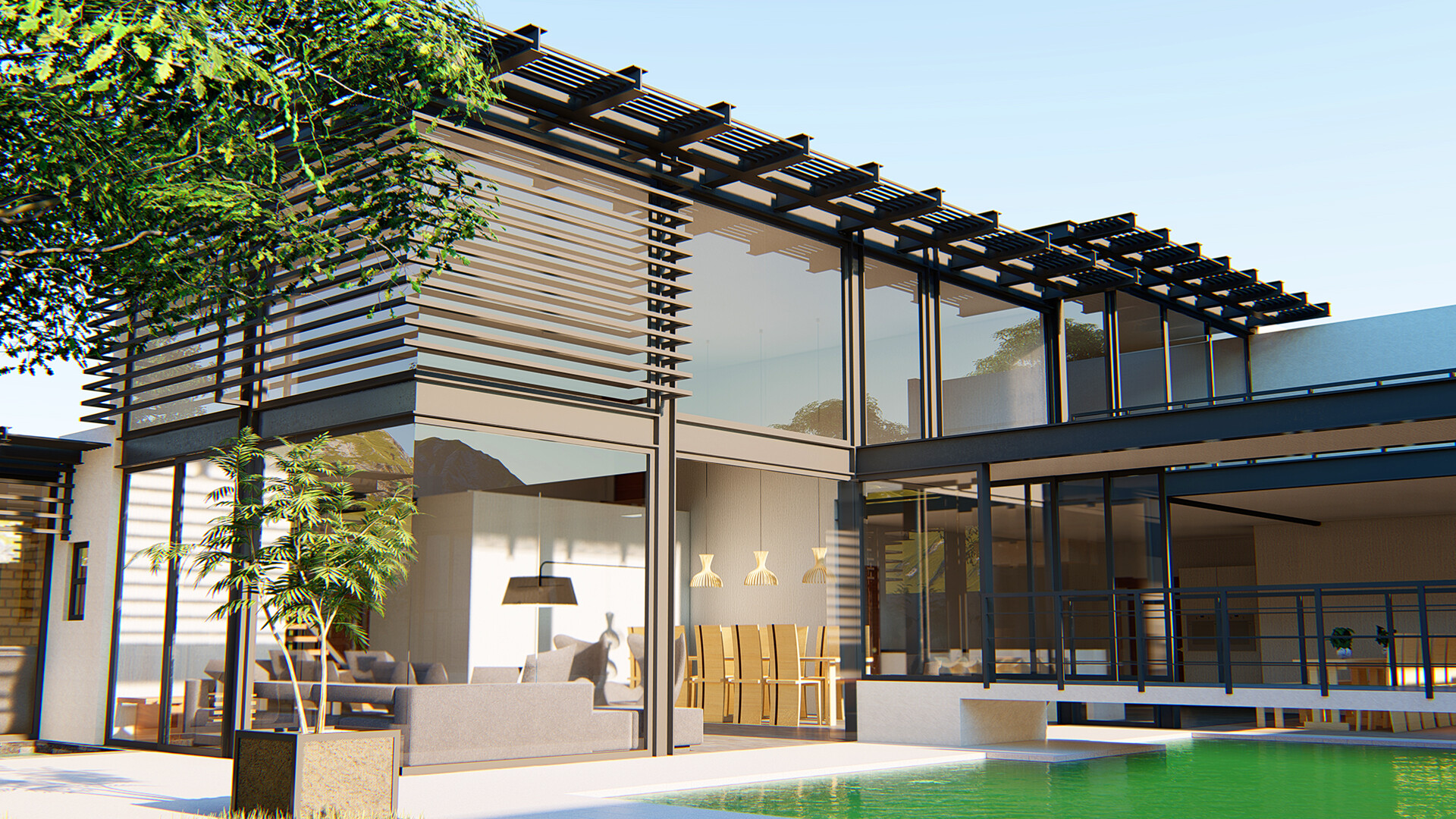 ArtStation - Modern Villa Material + Render Work