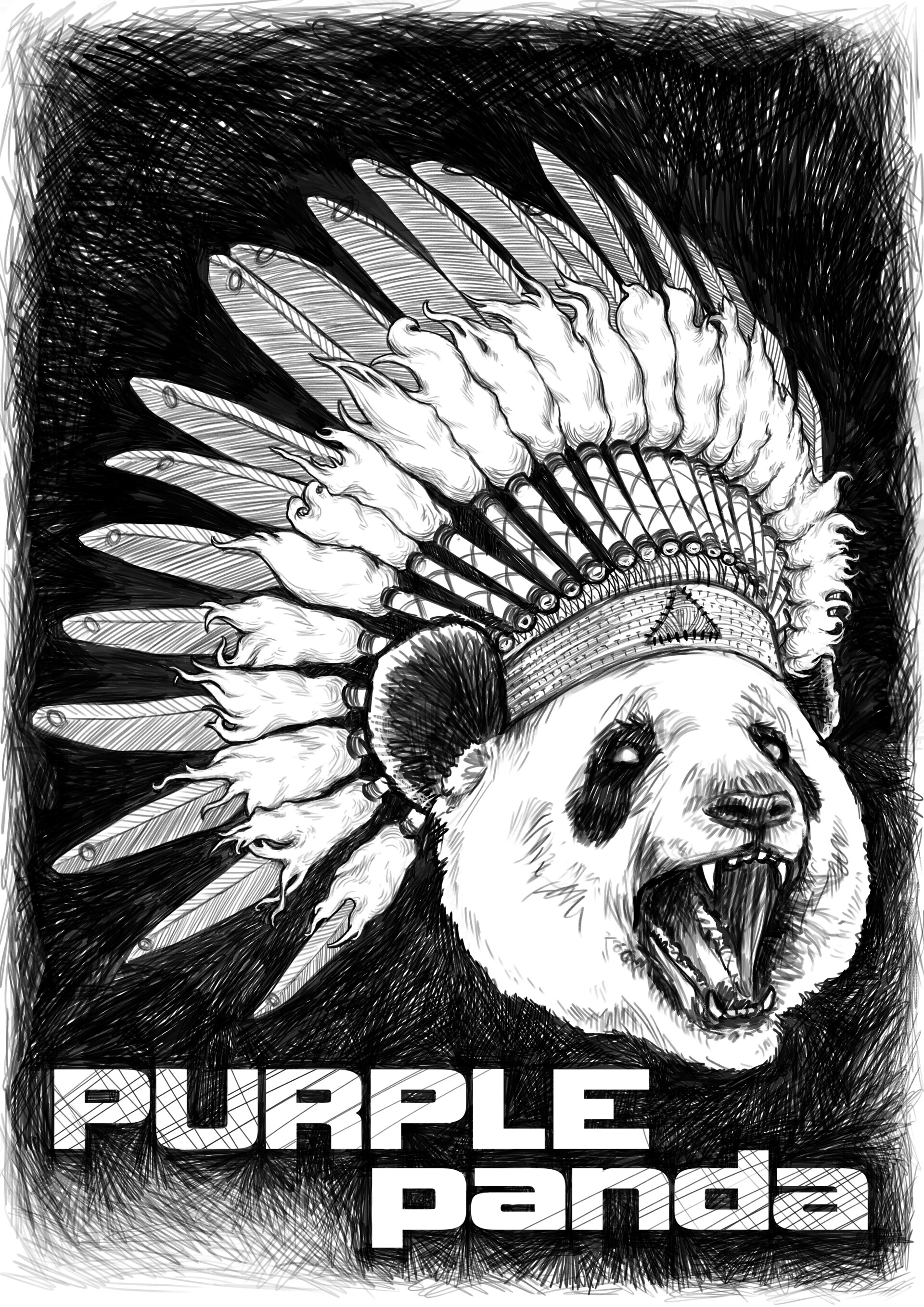 ArtStation - T-Shirt Design - Purple Panda