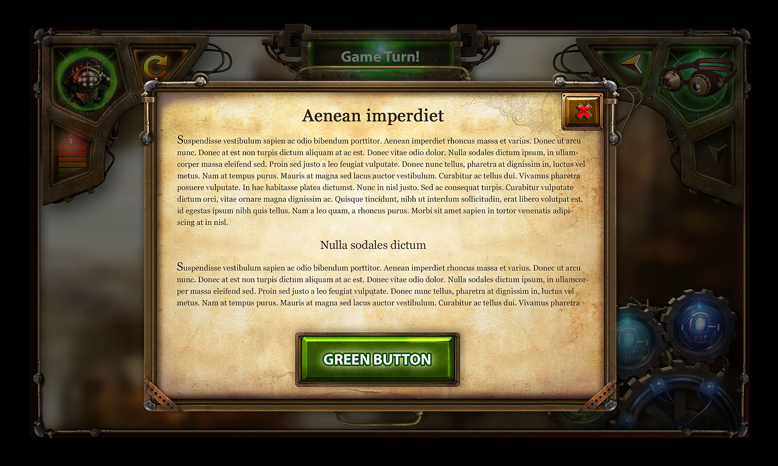 GameSiteTemplates .com - Steampunk Mobile UI Design