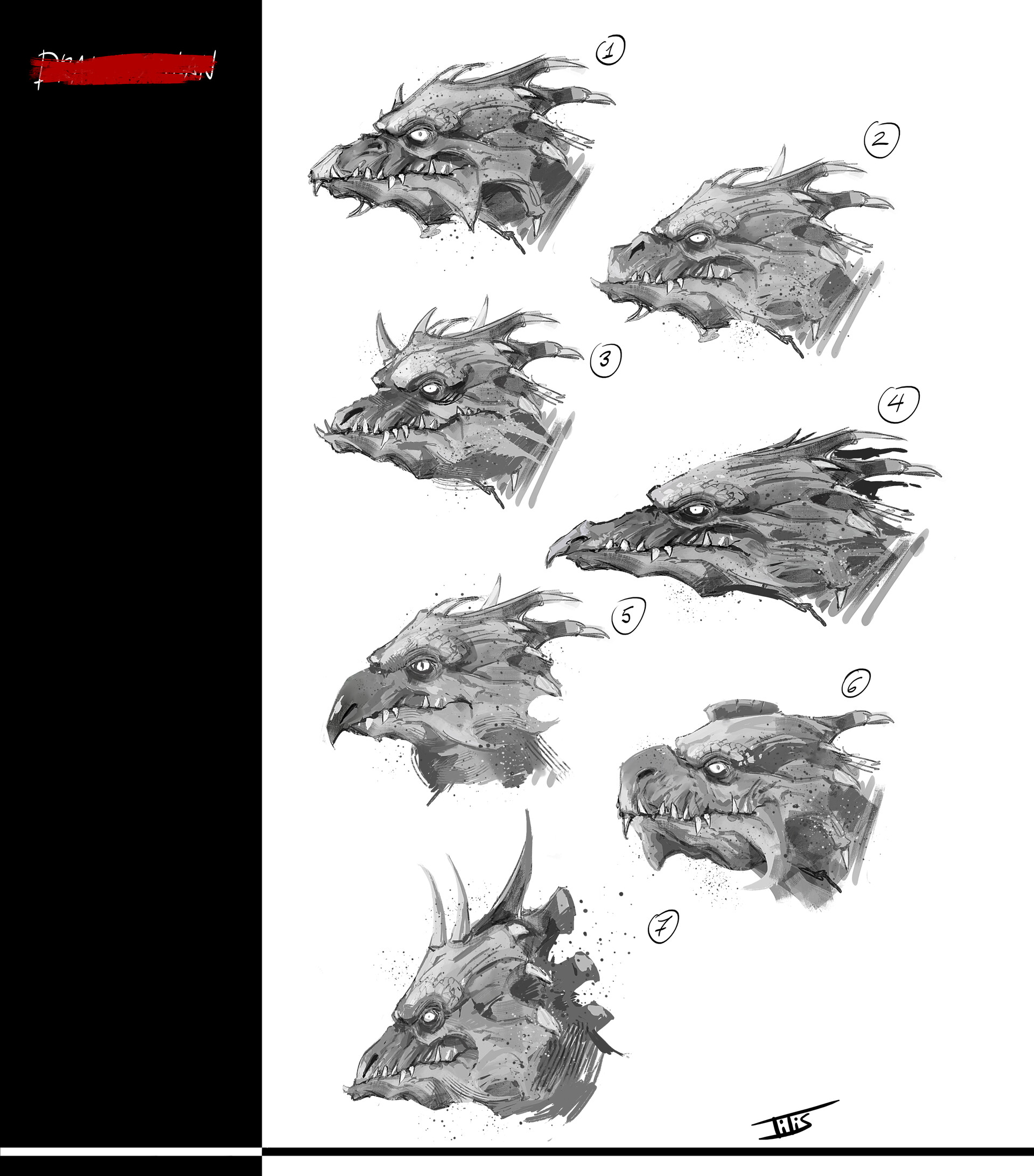 ArtStation - ...some quick drawings of a dragon character