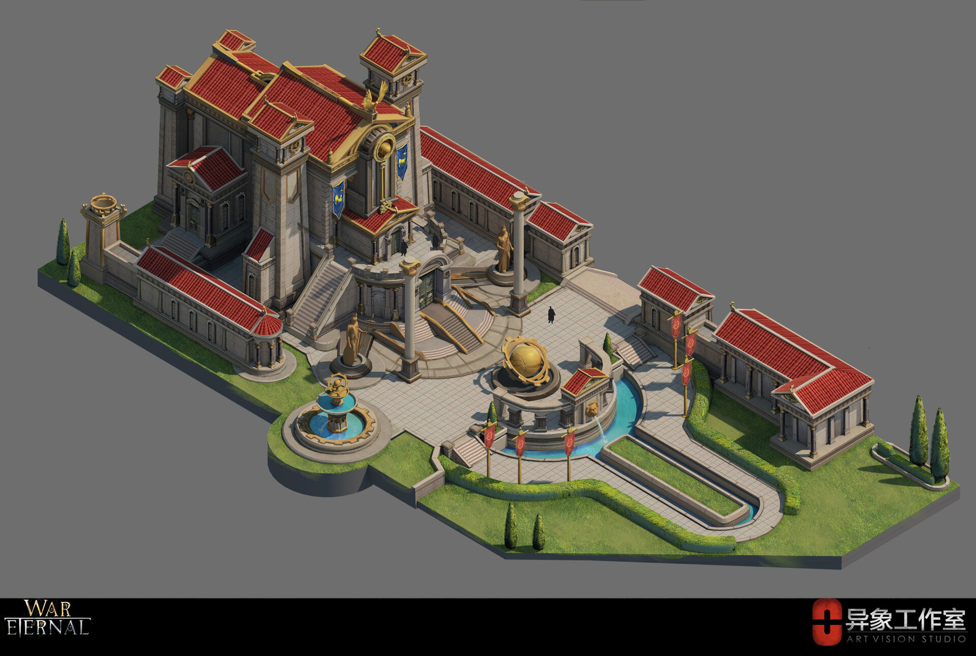 Dawnpu at Art vision studio - building design for War Eternal