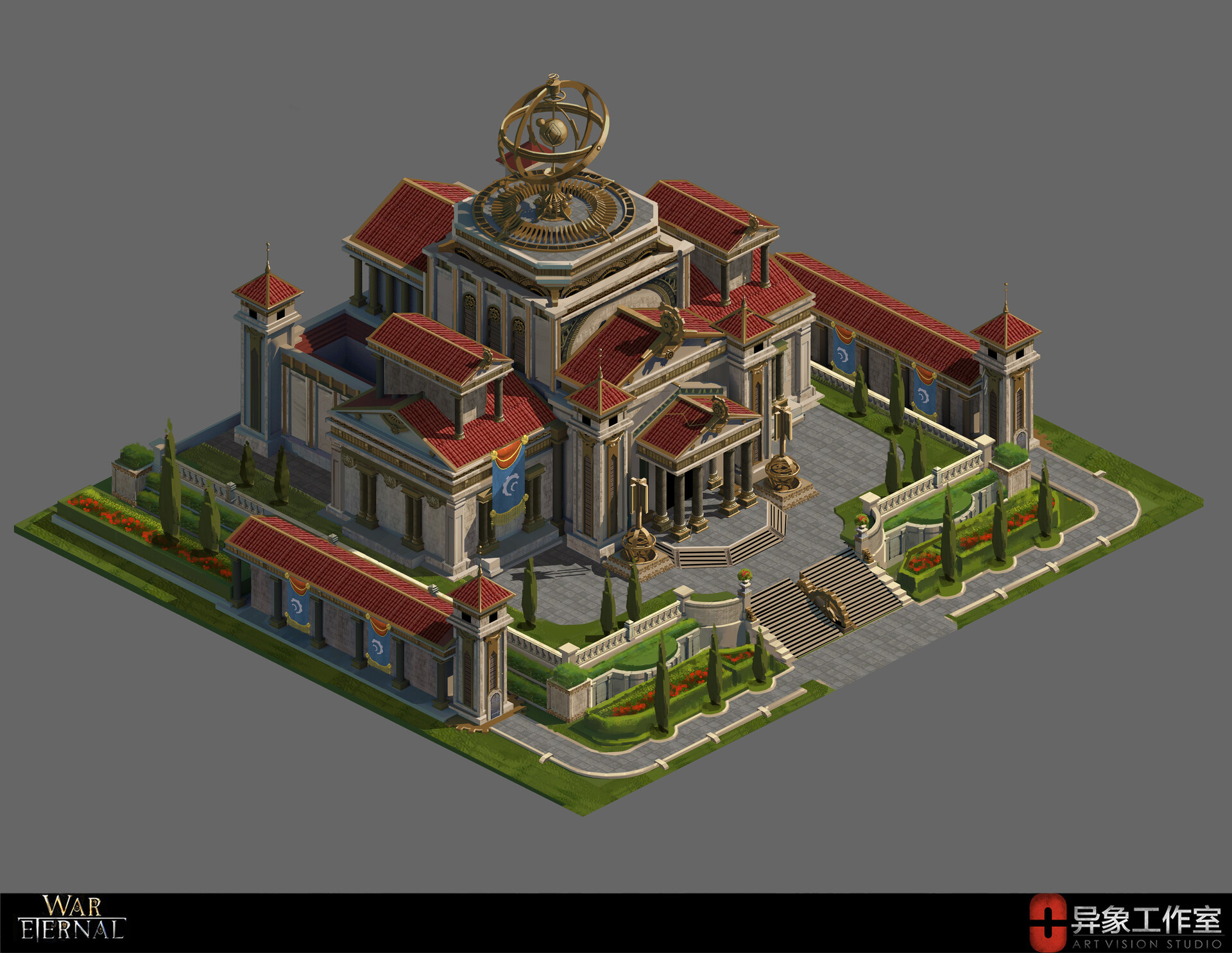 Dawnpu at Art vision studio - building design for War Eternal