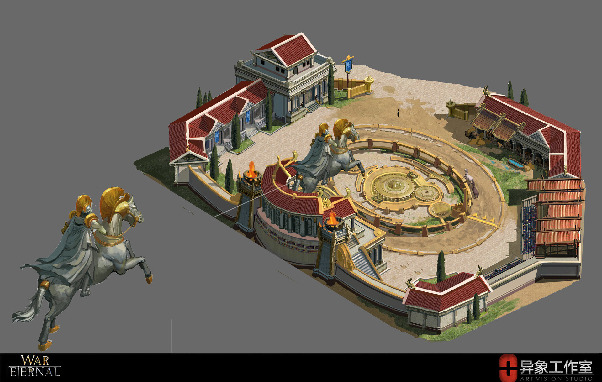 Dawnpu at Art vision studio - building design for War Eternal