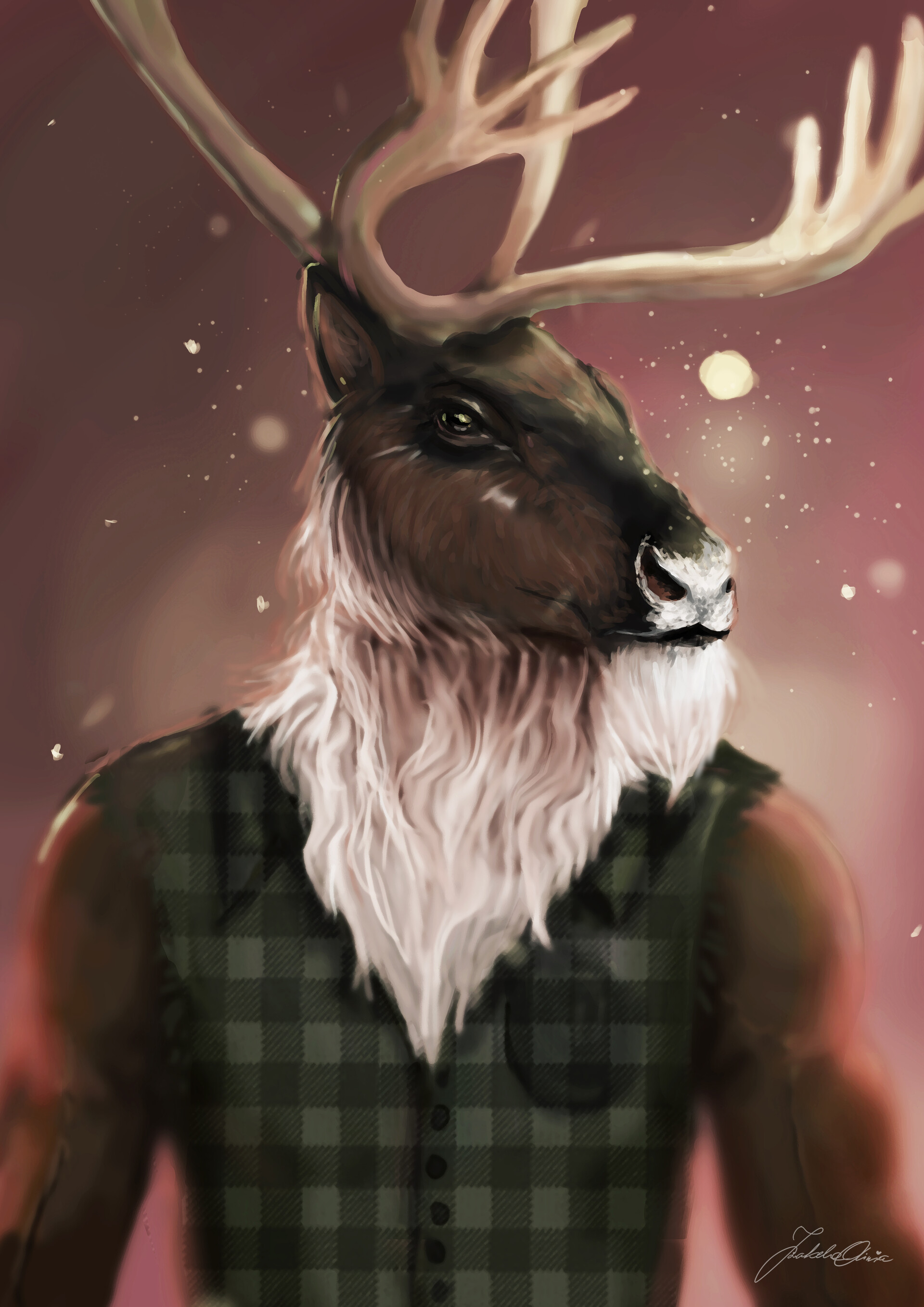 ArtStation - Caribou - Anthro Lumberjack Commission