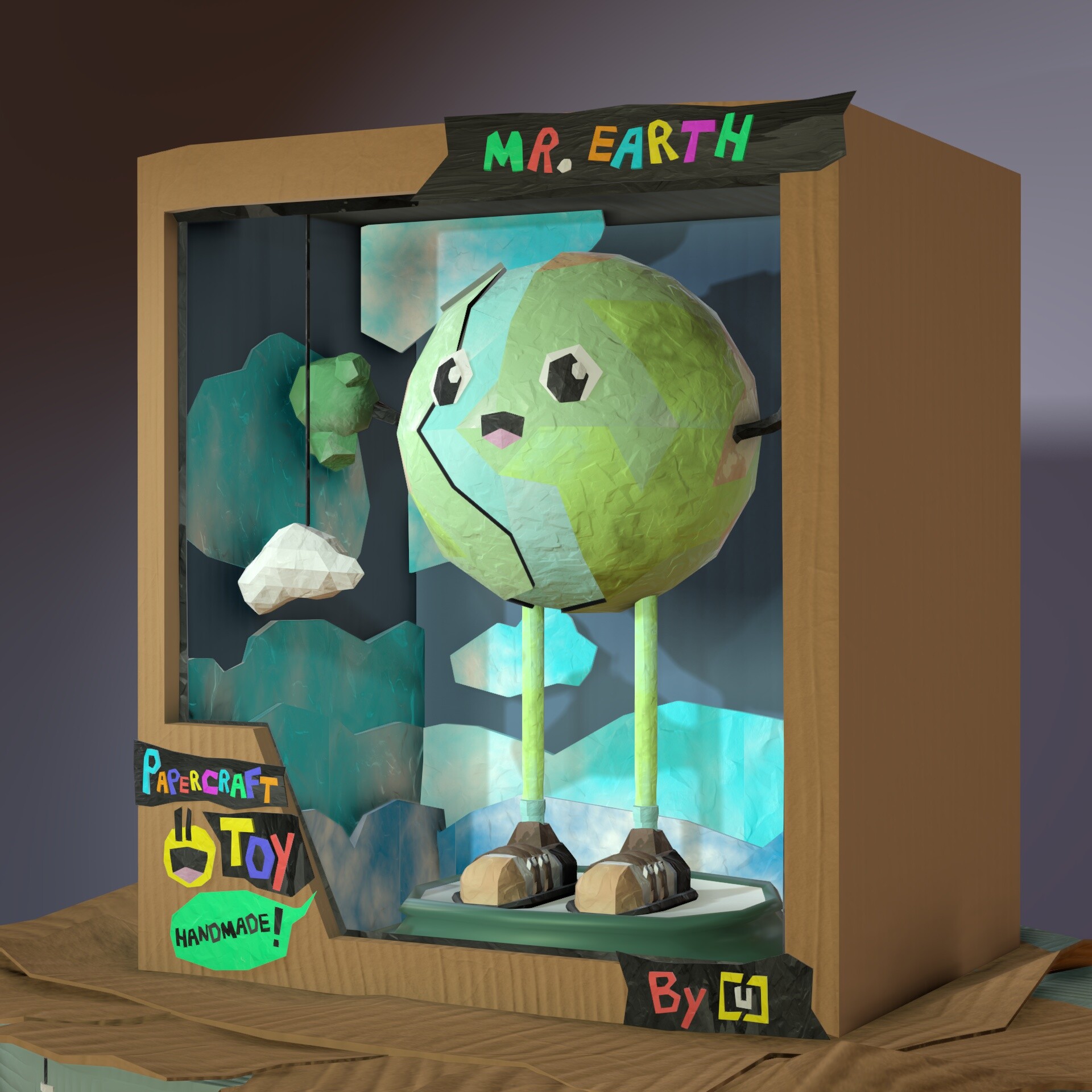 ArtStation - Papercraft Earth Toy - Mr. Earth