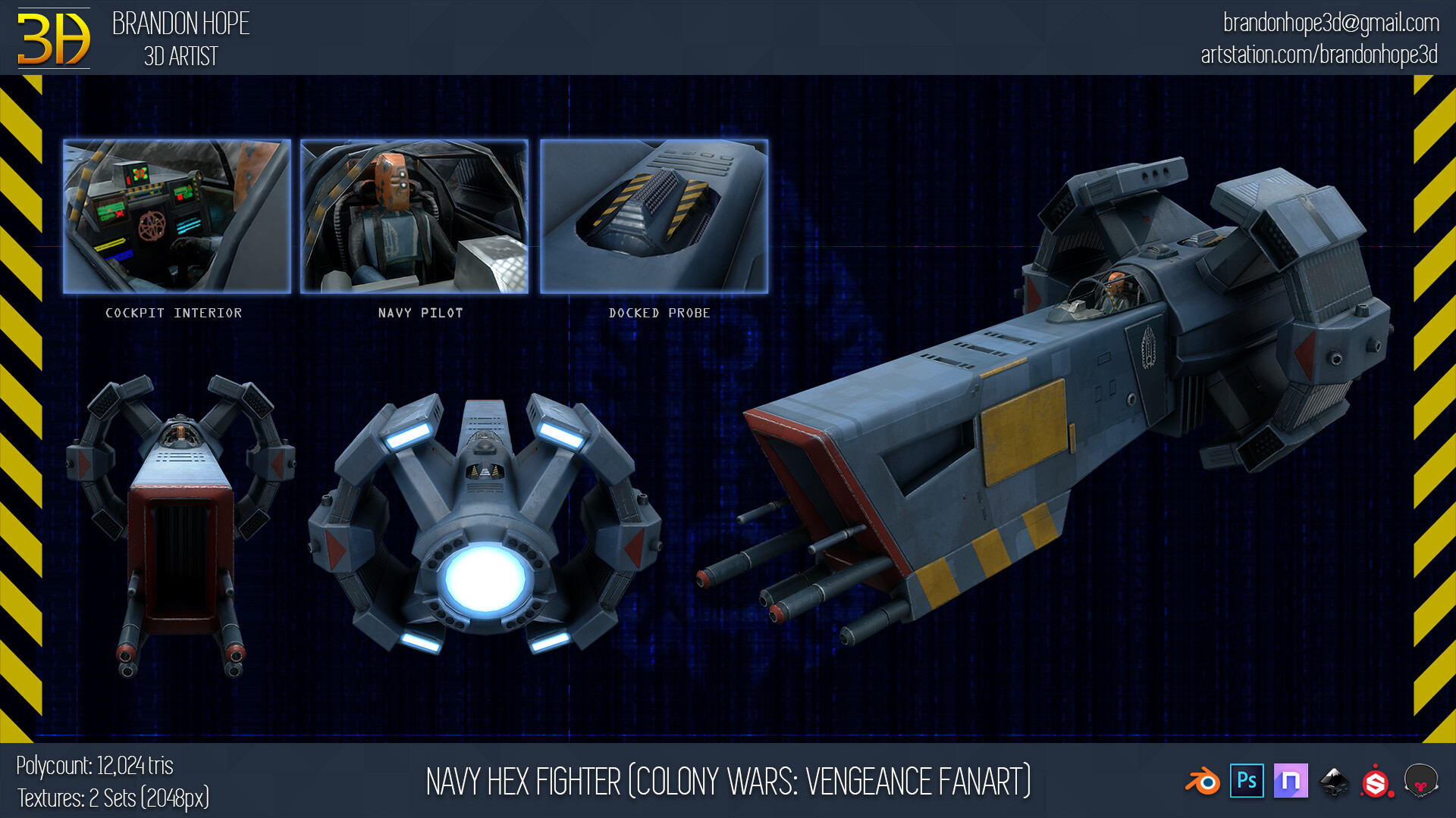 Brandon Hope - Navy Hex Fighter - Colony Wars Vengeance Fanart