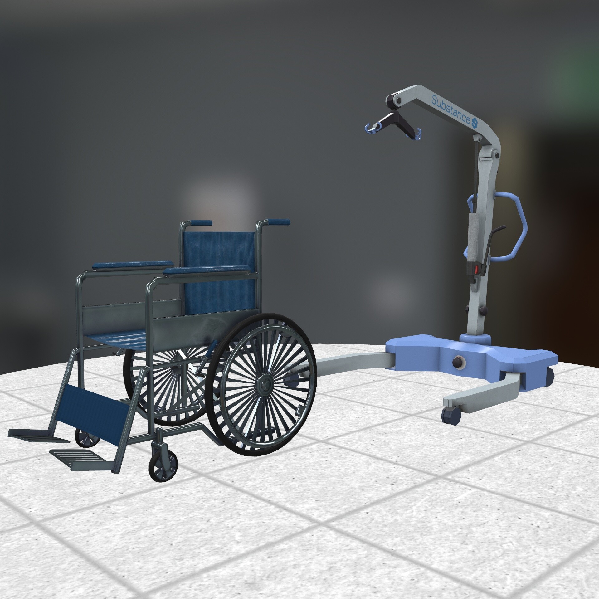 ArtStation - Hoyer Lift Animation and Wheelchair Animation