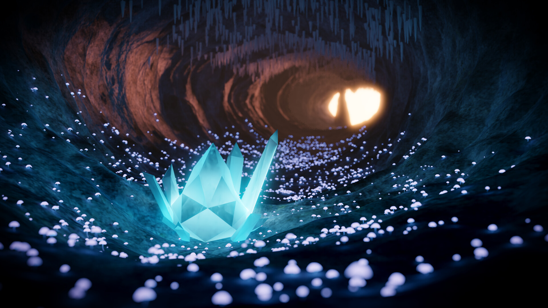 ArtStation - Cave with crystal