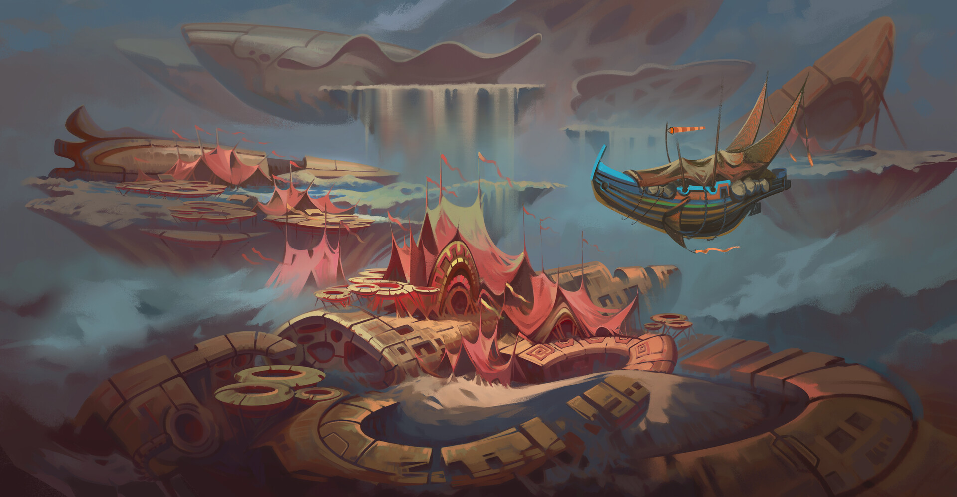 ArtStation - Flying island village