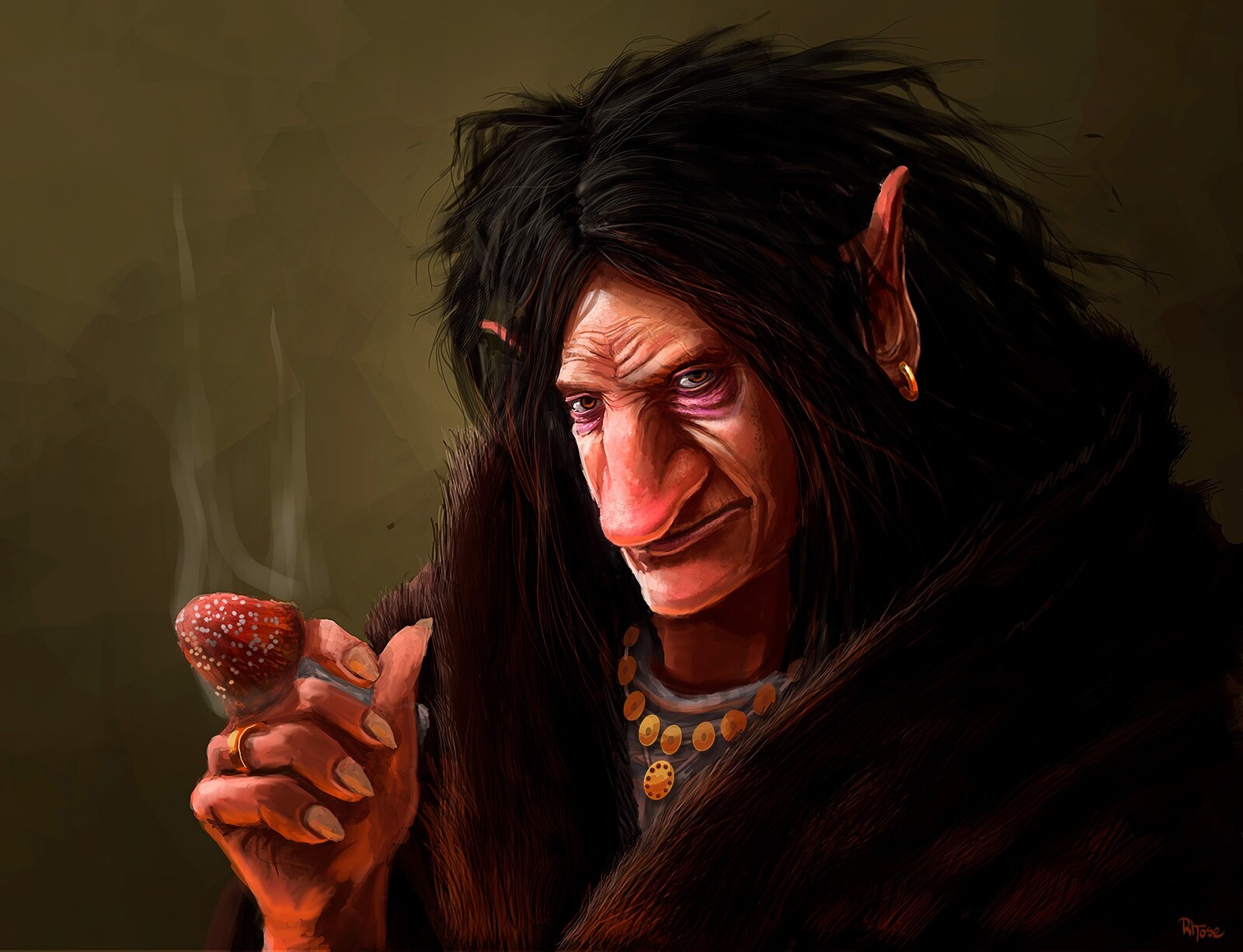 ArtStation - Portrait of a Troll (with Fly Agaric)