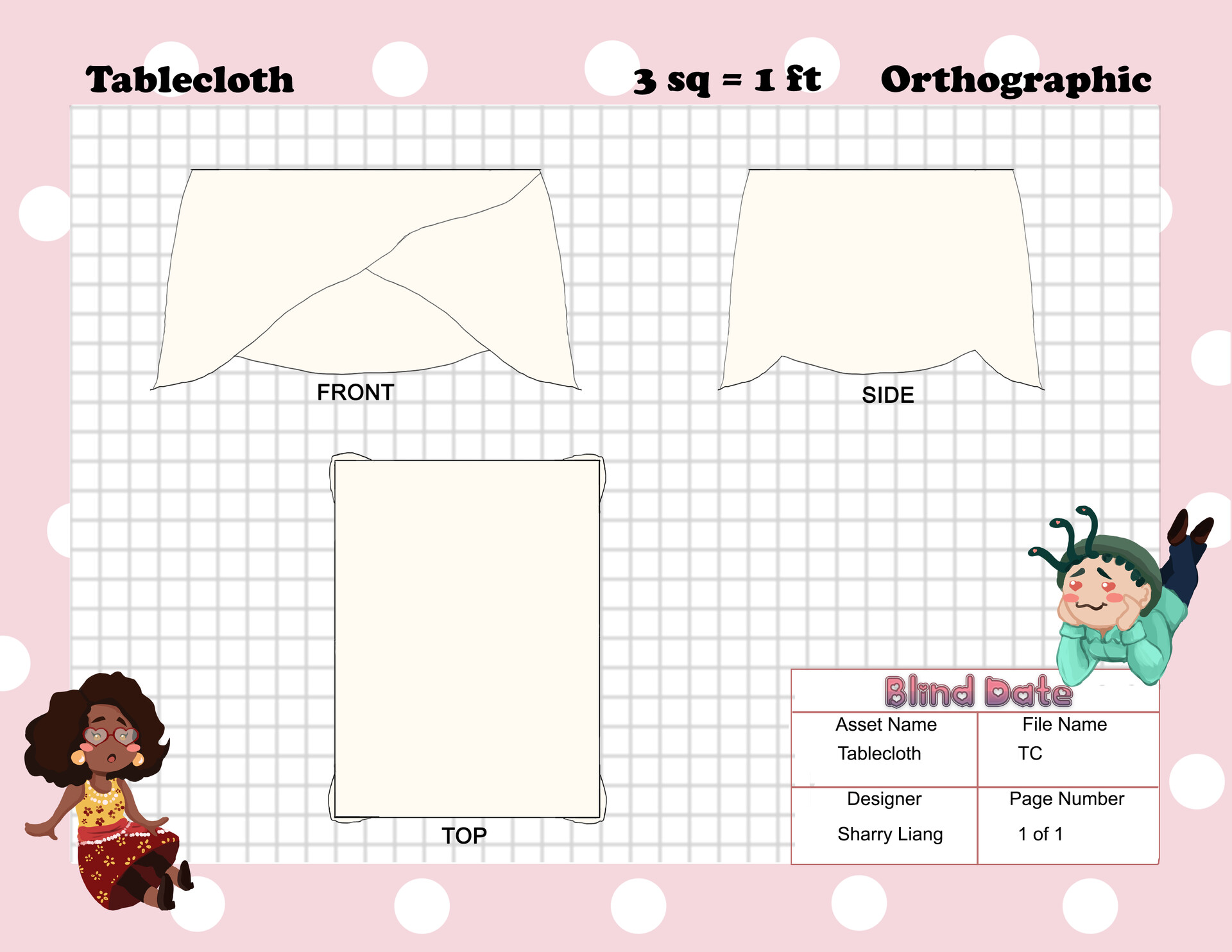 ArtStation - [Tablecloth] Prop Concept/Ortho/Research for 3D Assets