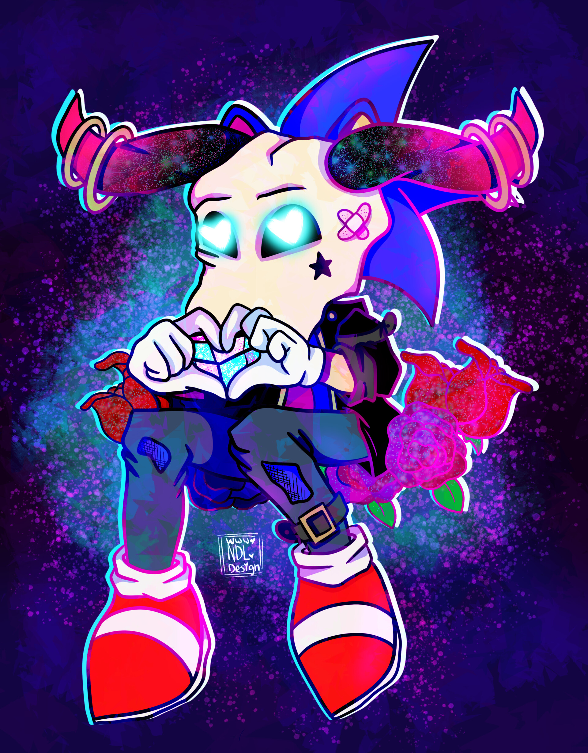 ArtStation - Rainbow Colorful Glitter Sonic the Hedgehog