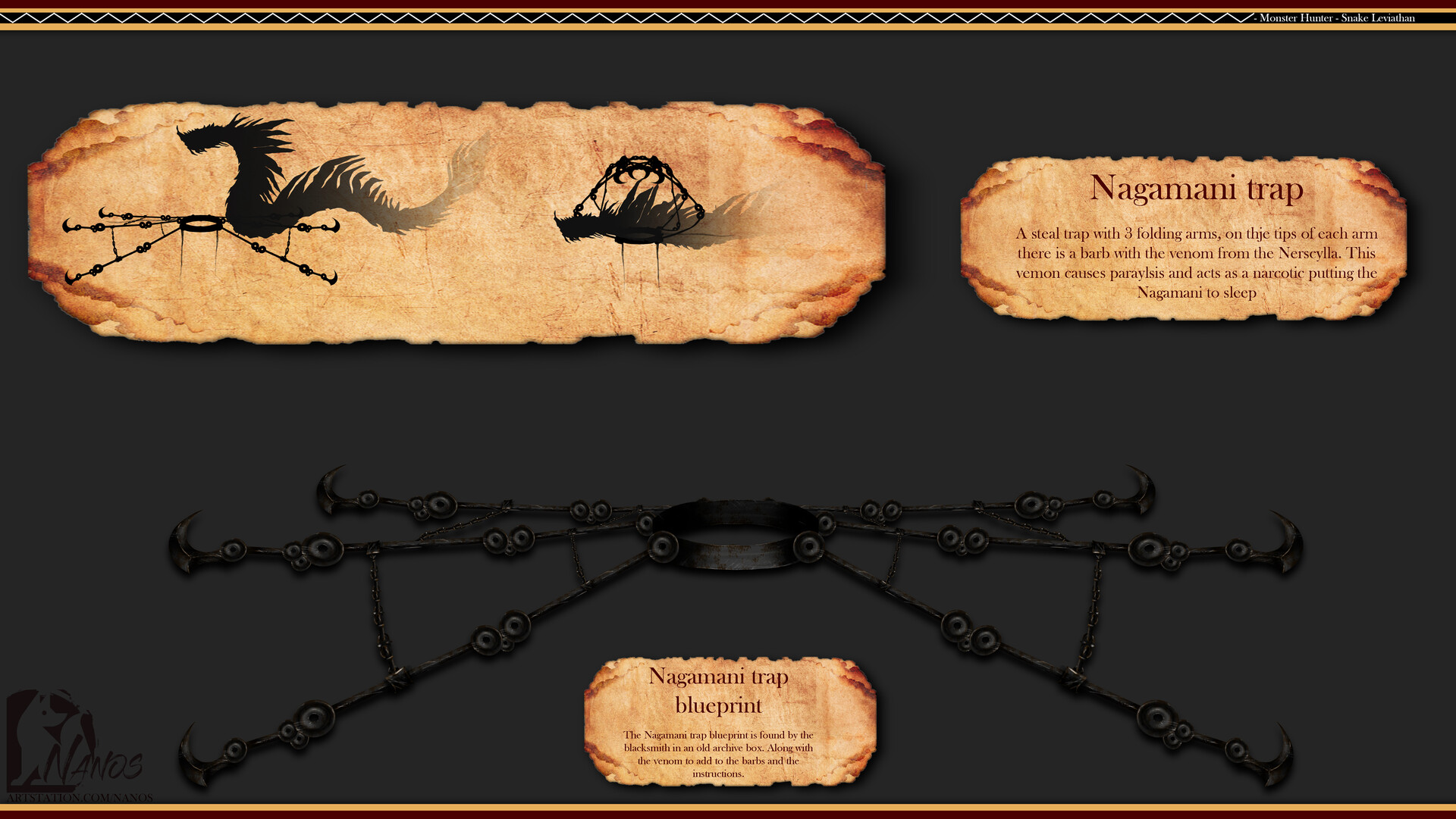 ArtStation - Monster Hunter - Fan Design - Nagamani Trap Concept