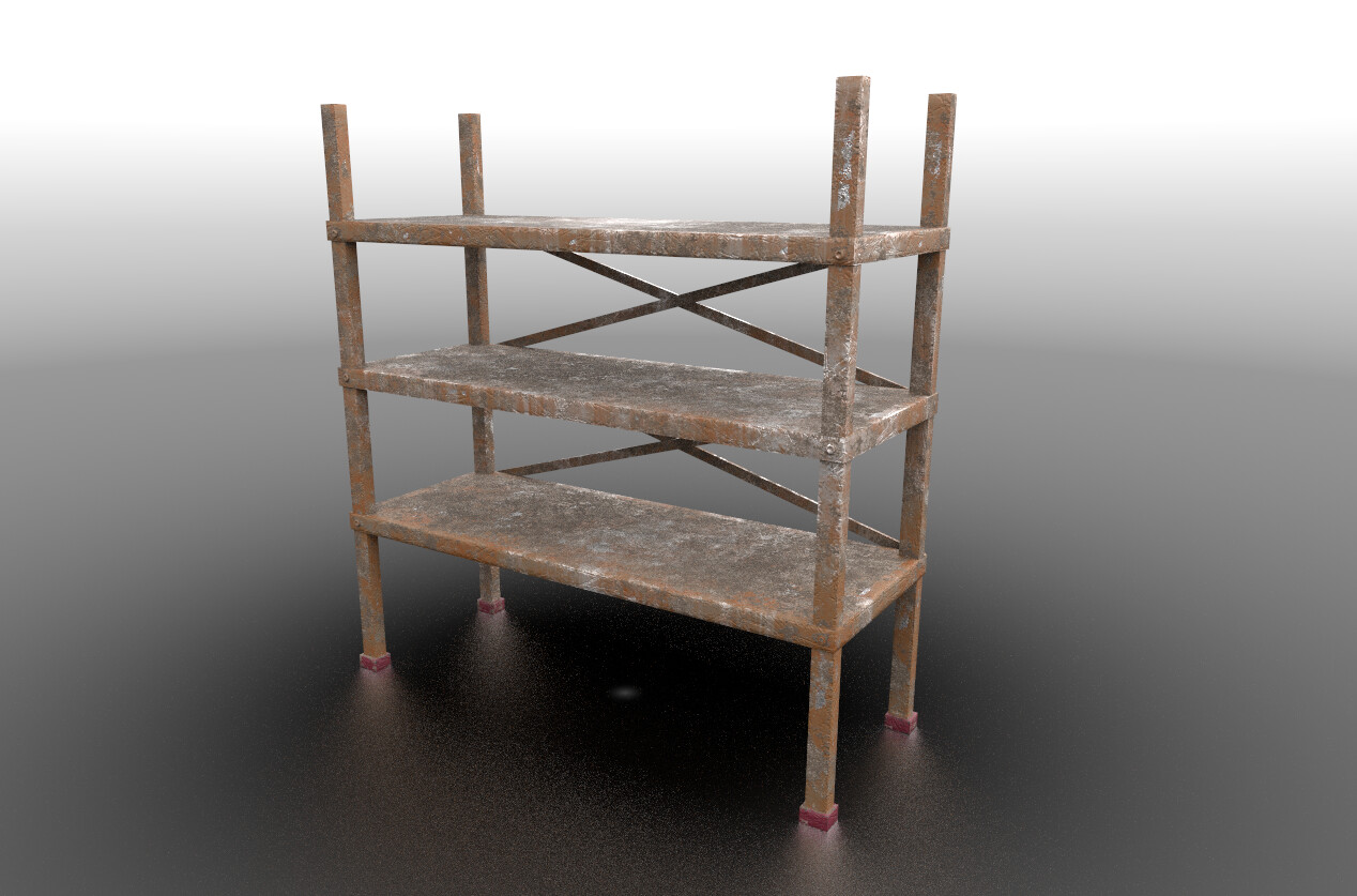 ArtStation - 3D Old iron shelf