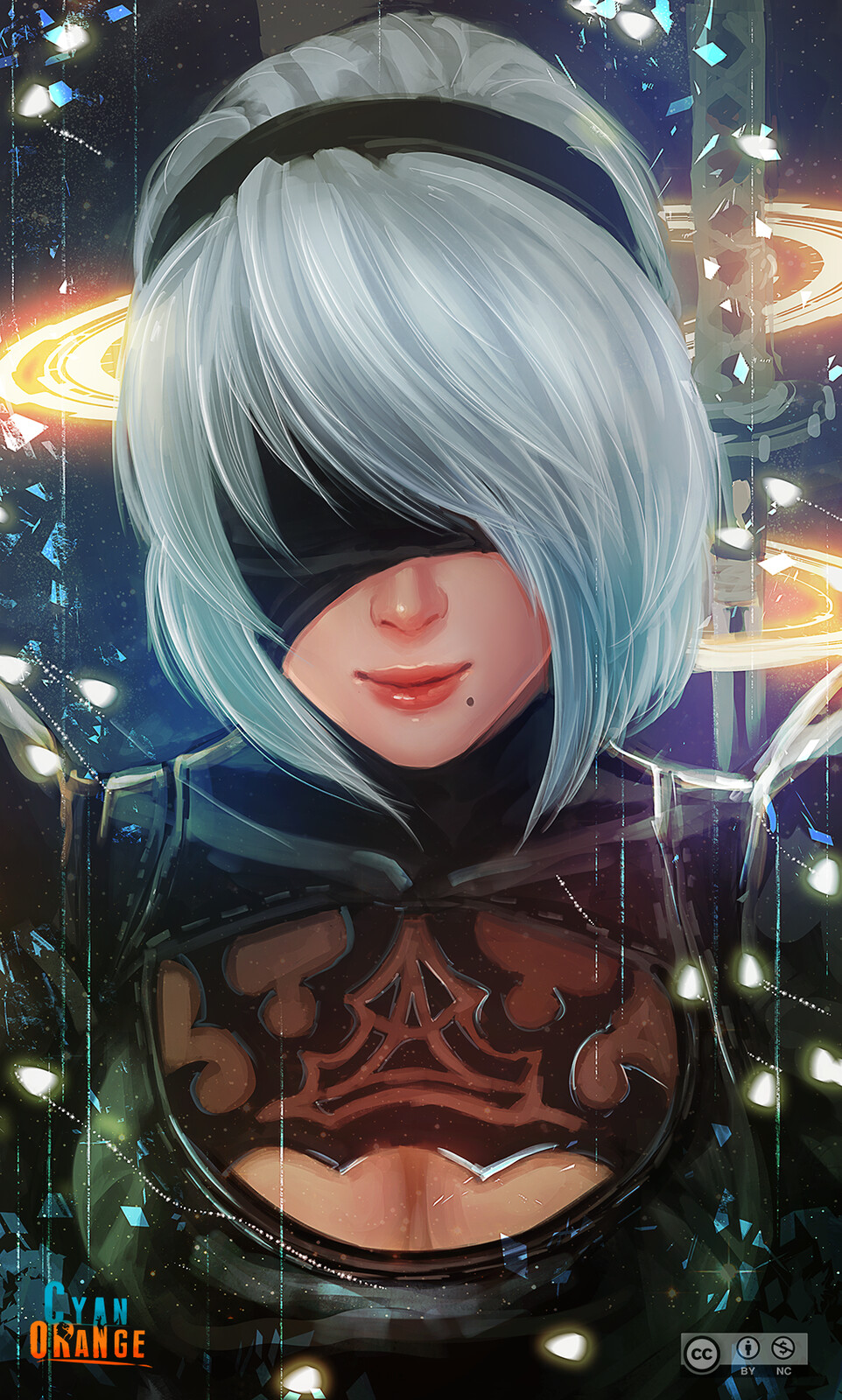 Cyan Orange - 2B Portrait