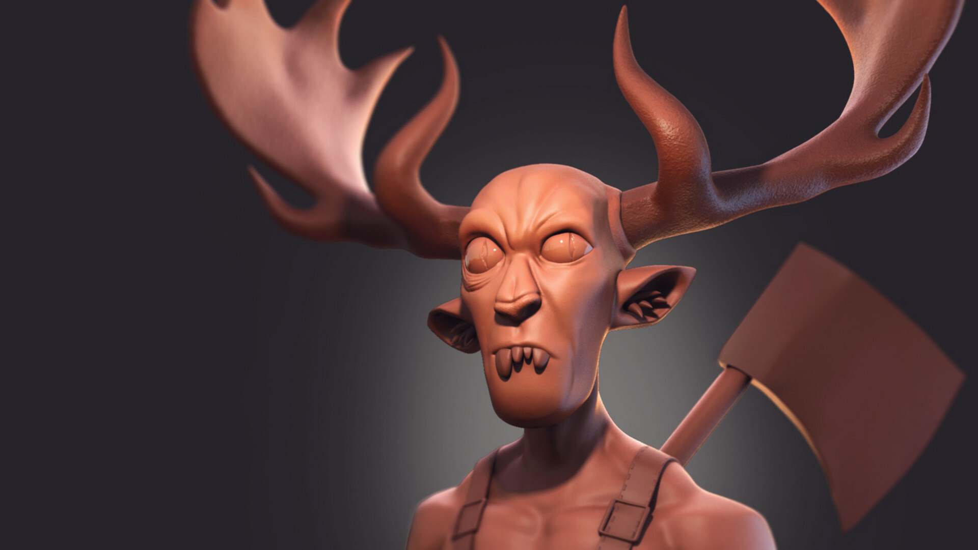 ArtStation - Creaturebox Alien Deer Bust Speedsculpt