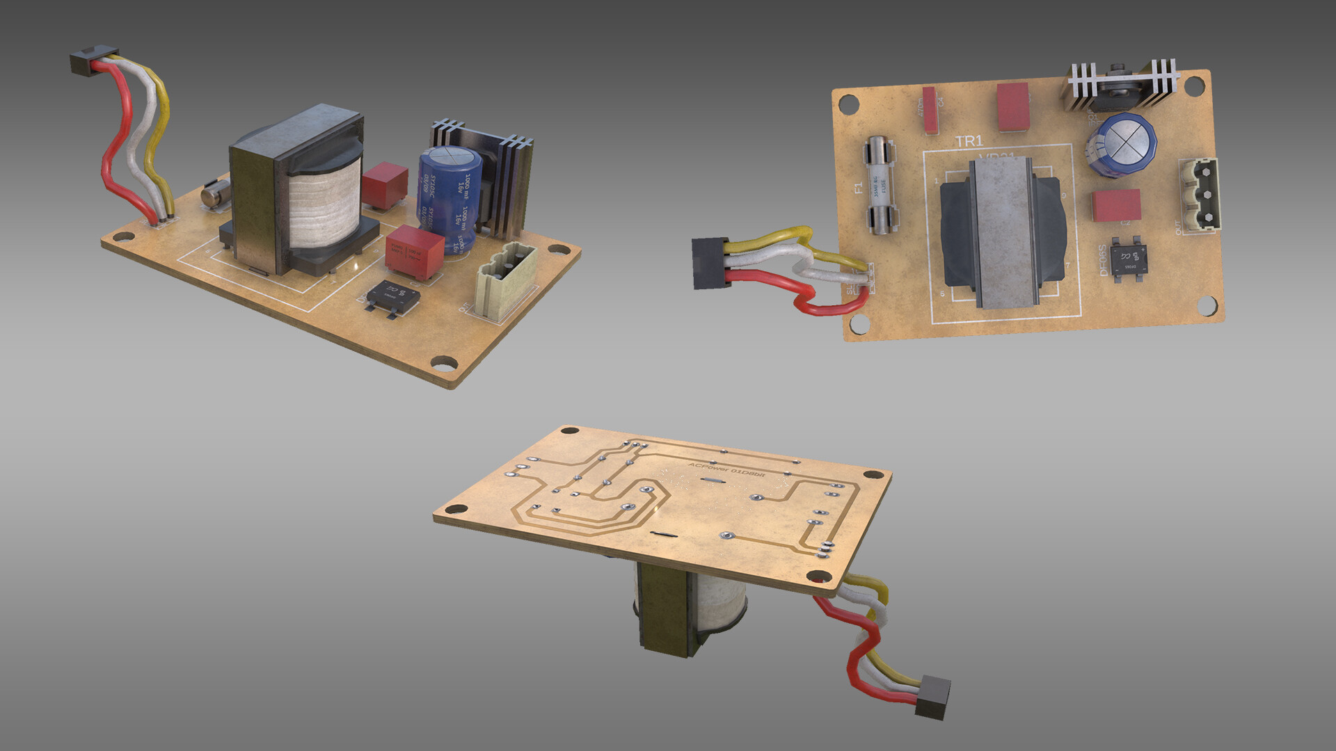 ArtStation - Small power supply circuit Lowpoly