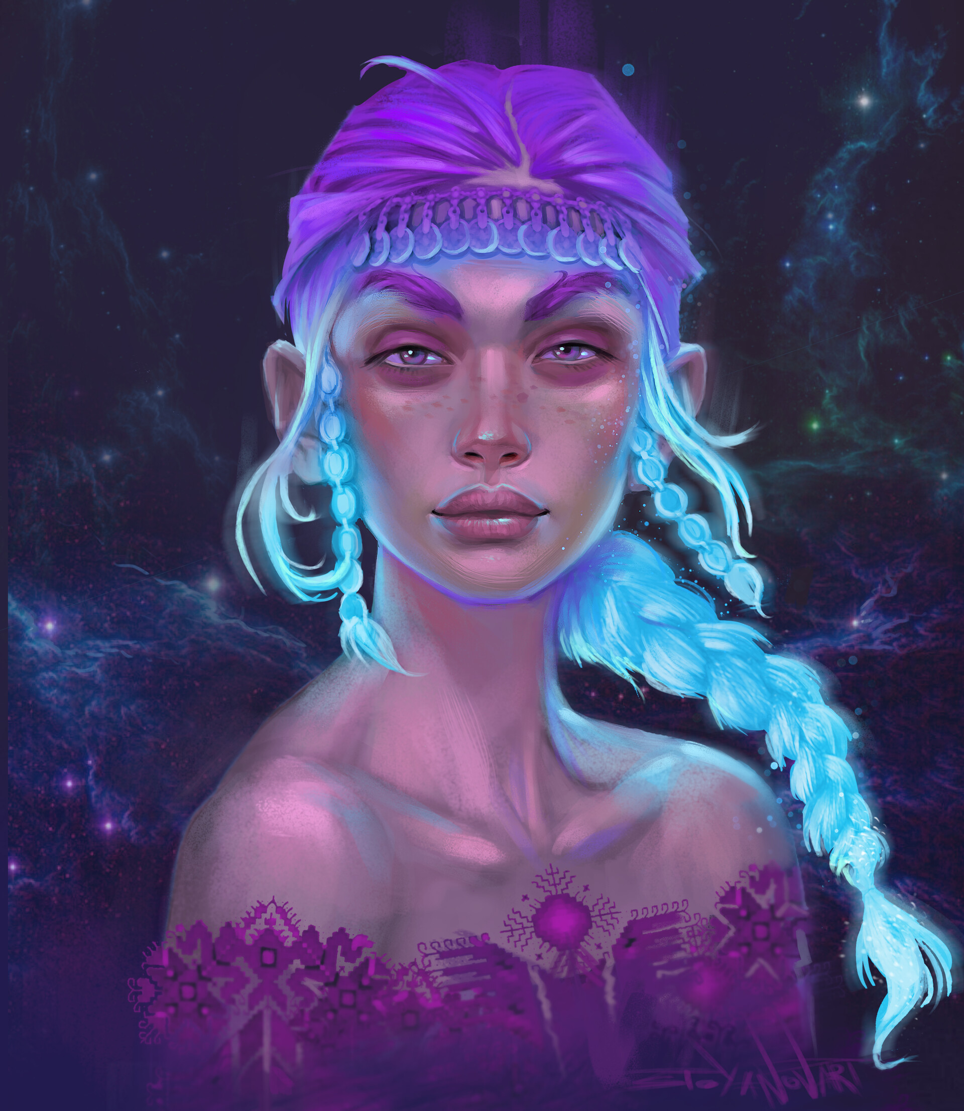 ArtStation - ,,Galaxy girl'' color inspired by Loish