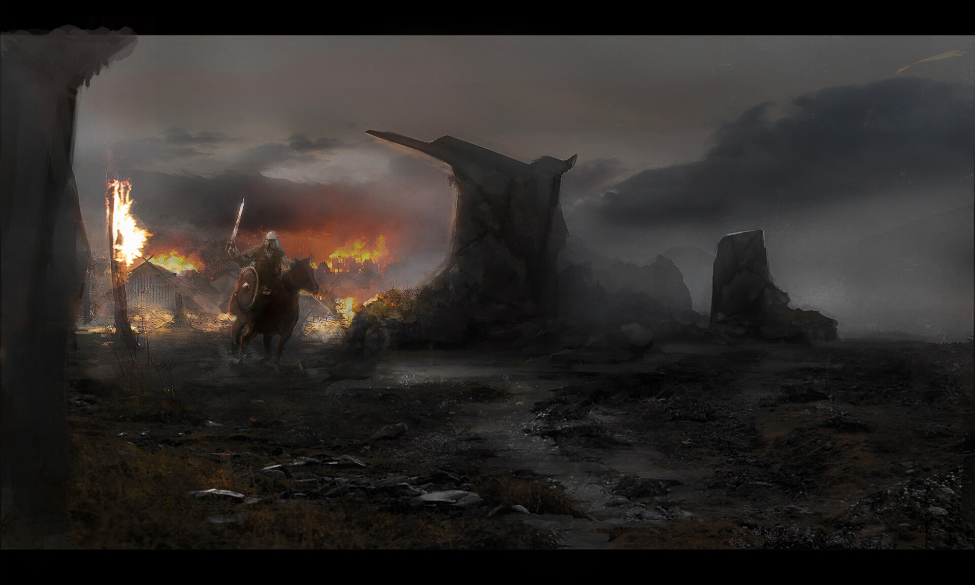 ArtStation - Up in Flames | Viking Concept Art