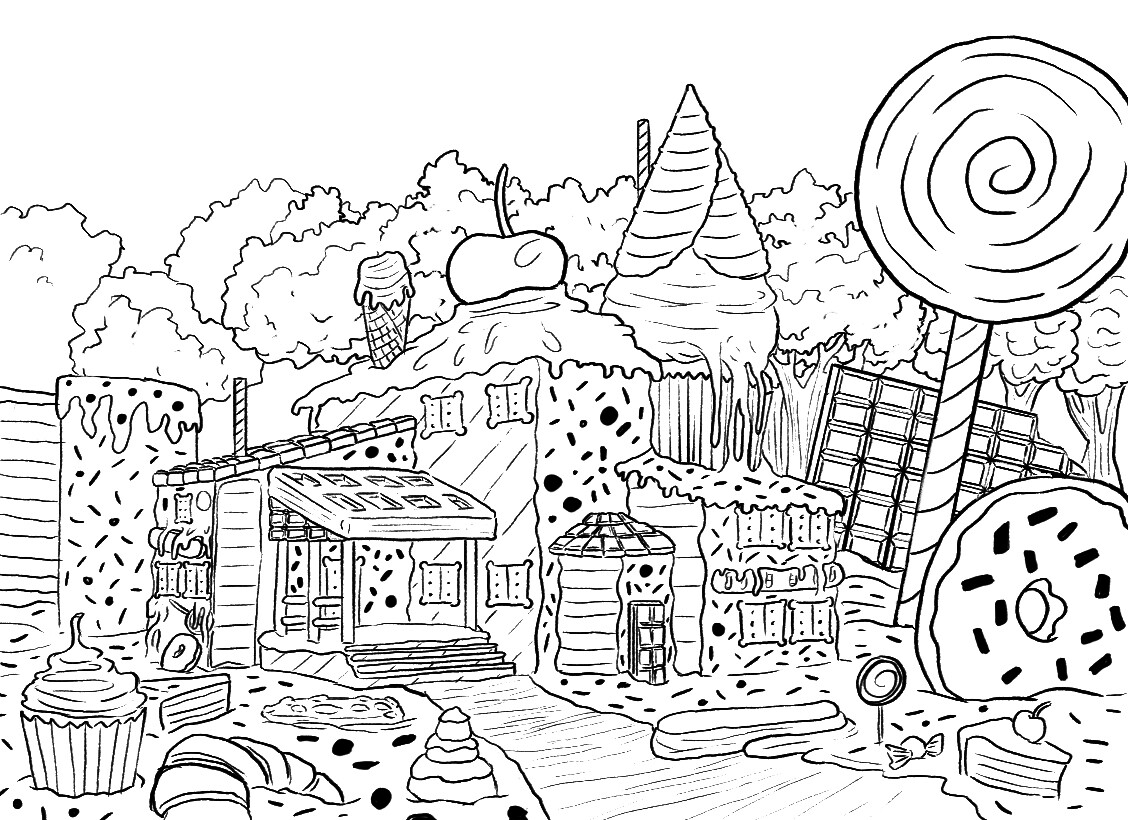 hansel and gretel house coloring page
