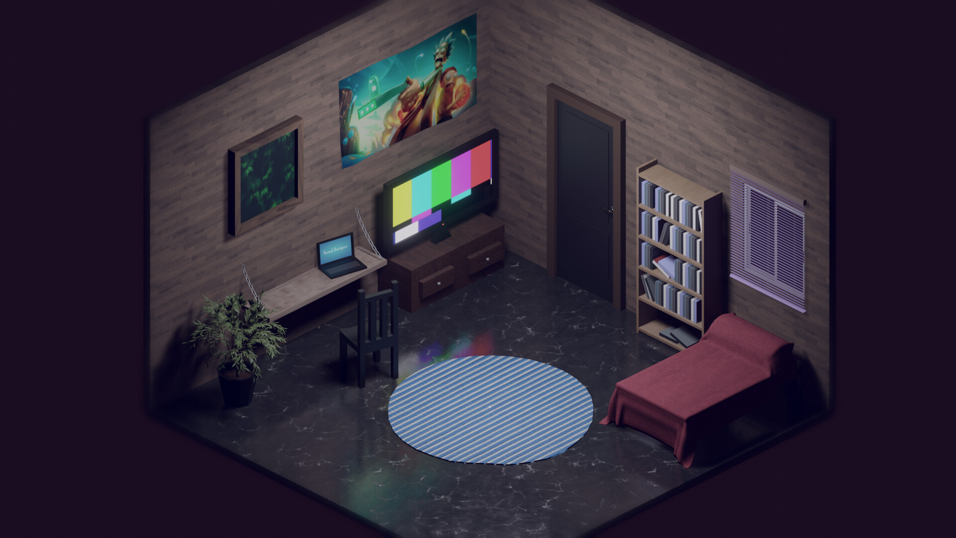 ArtStation - Isometric room - Blender 2.80
