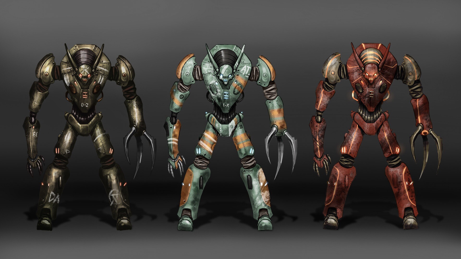 ArtStation - Alien robots line up