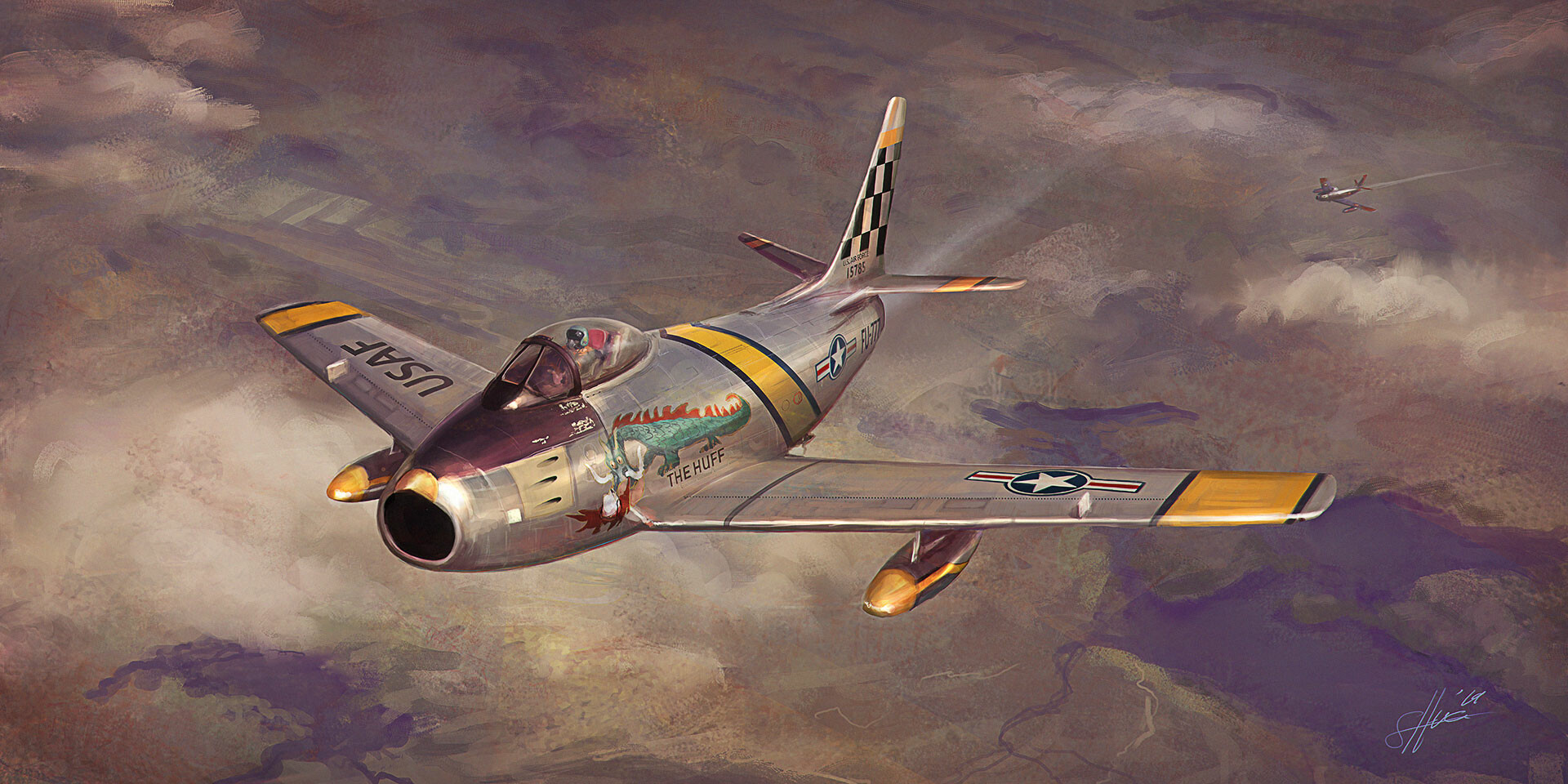 ArtStation - Through The Air With A Sabre F-86