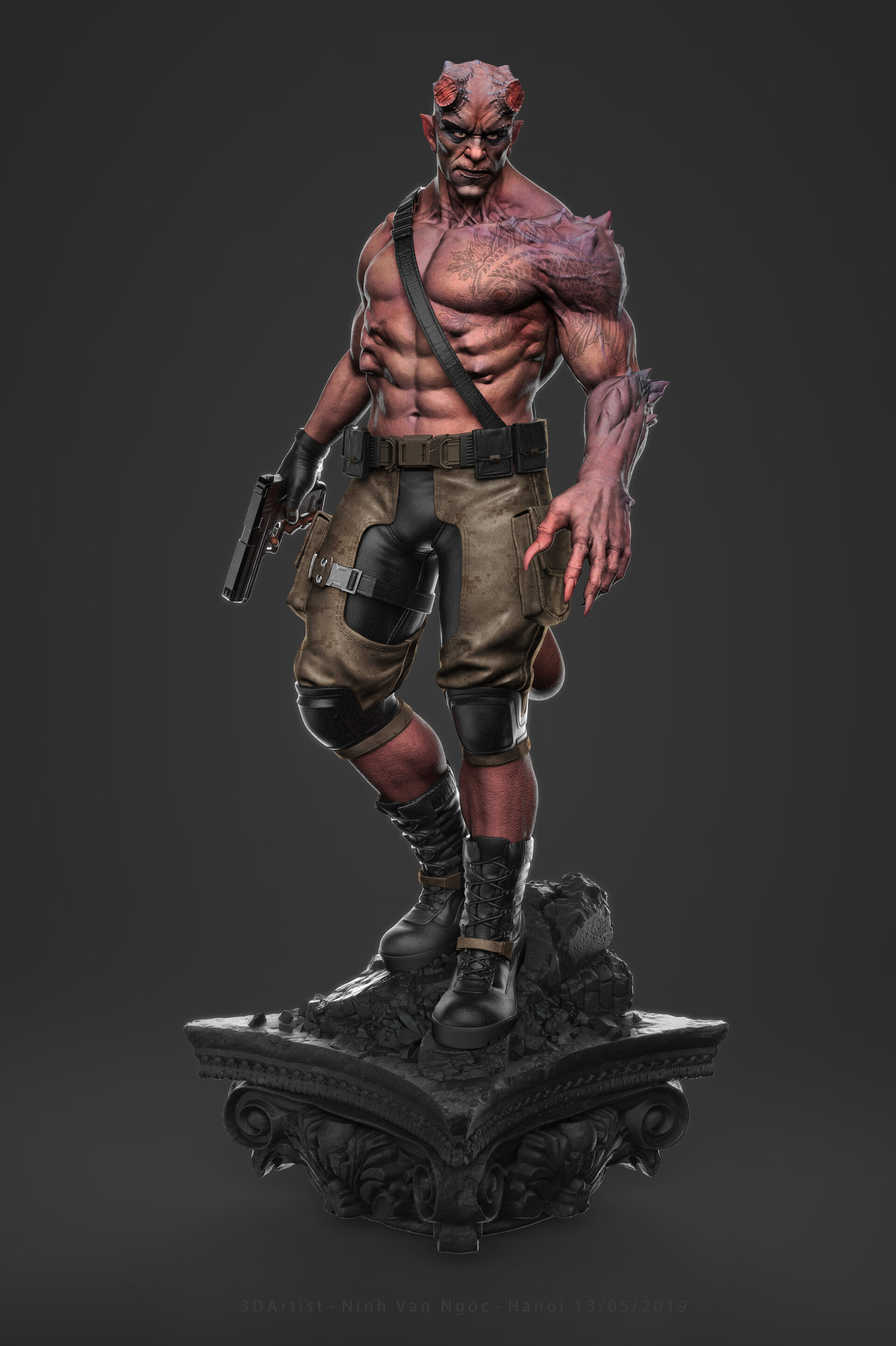 ArtStation - Hell Soldier - HellBoy