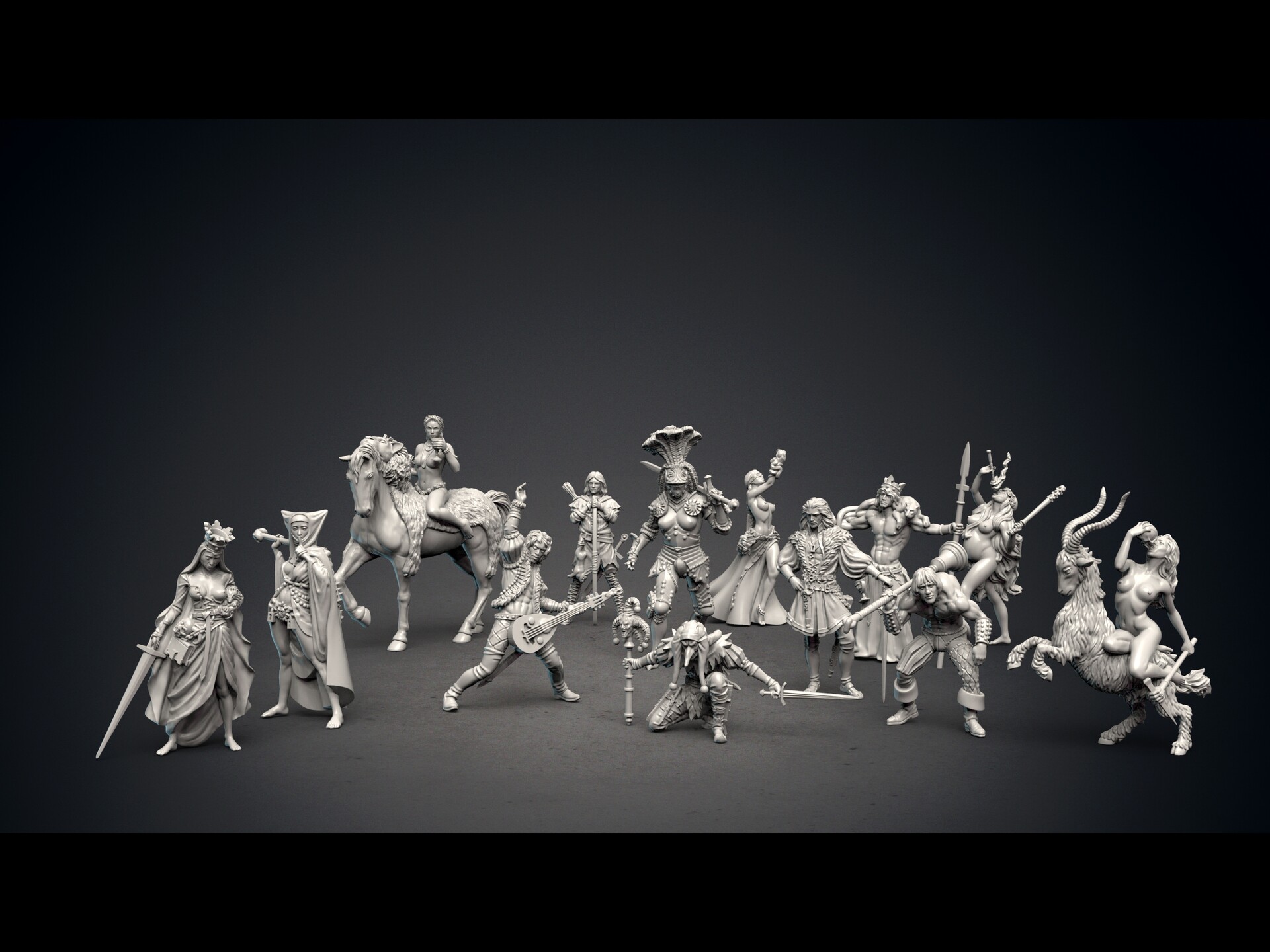 ArtStation - Miniatures groupshot of The Kult for Dark Maenad Games