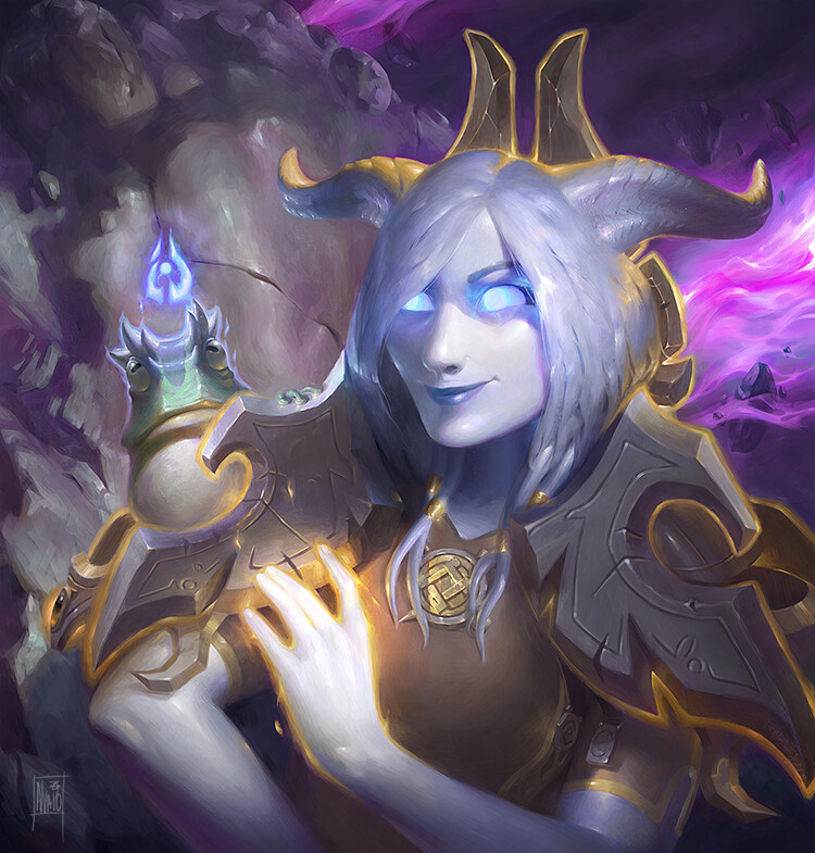 ArtStation - Draenei priestess - WoW commission