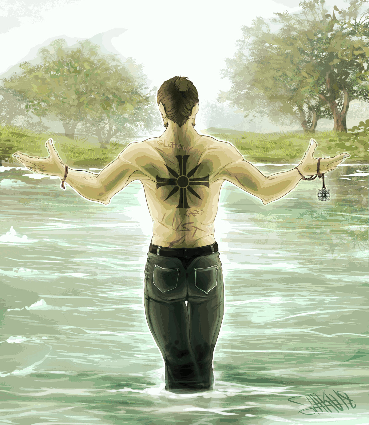 ArtStation - Let the water wash away my sins (Animated)