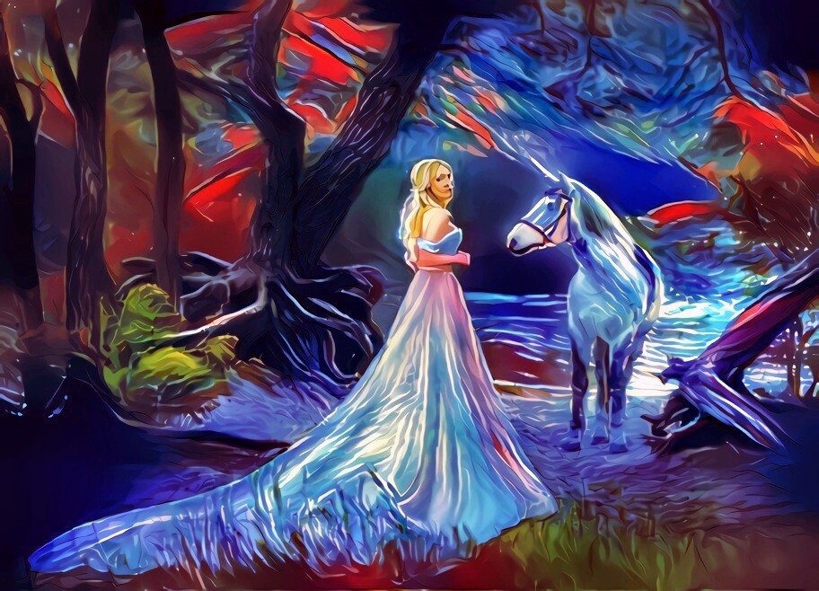 ArtStation - Woman Beauty in Magical Forest