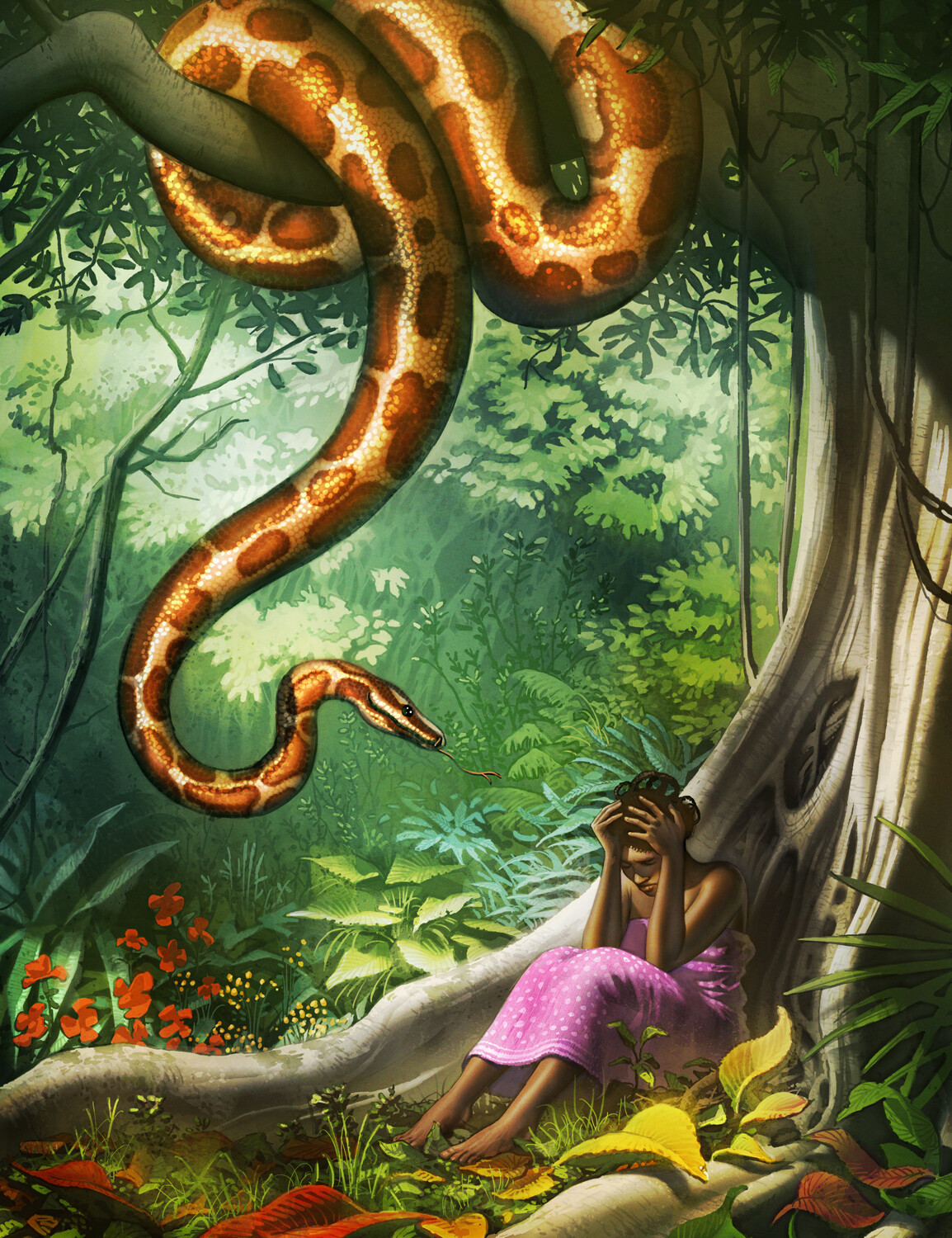 ArtStation - The Wise Python (Children of Yemoja, a Yoruba tale)