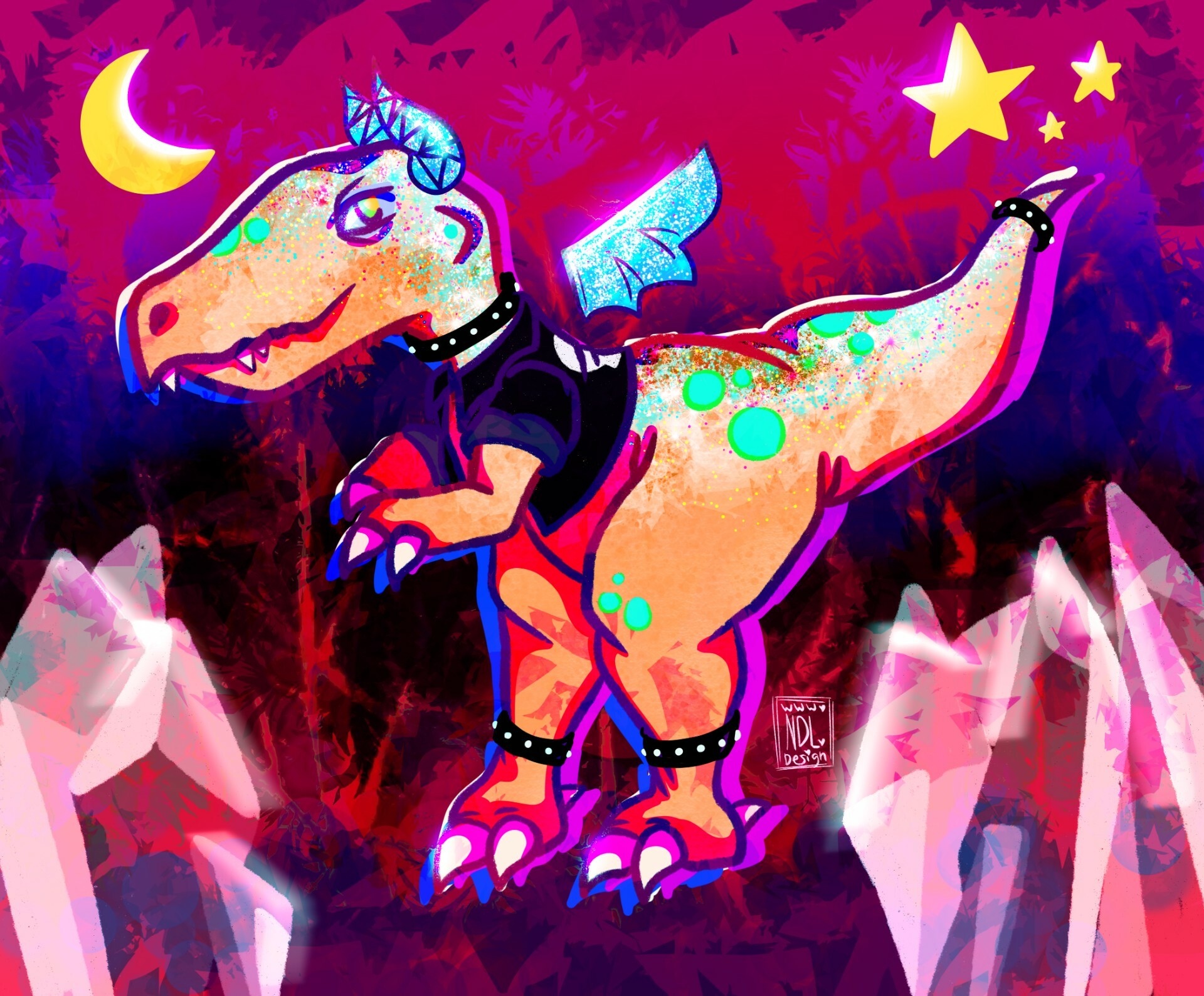 ArtStation - Rainbow DInosaur 2