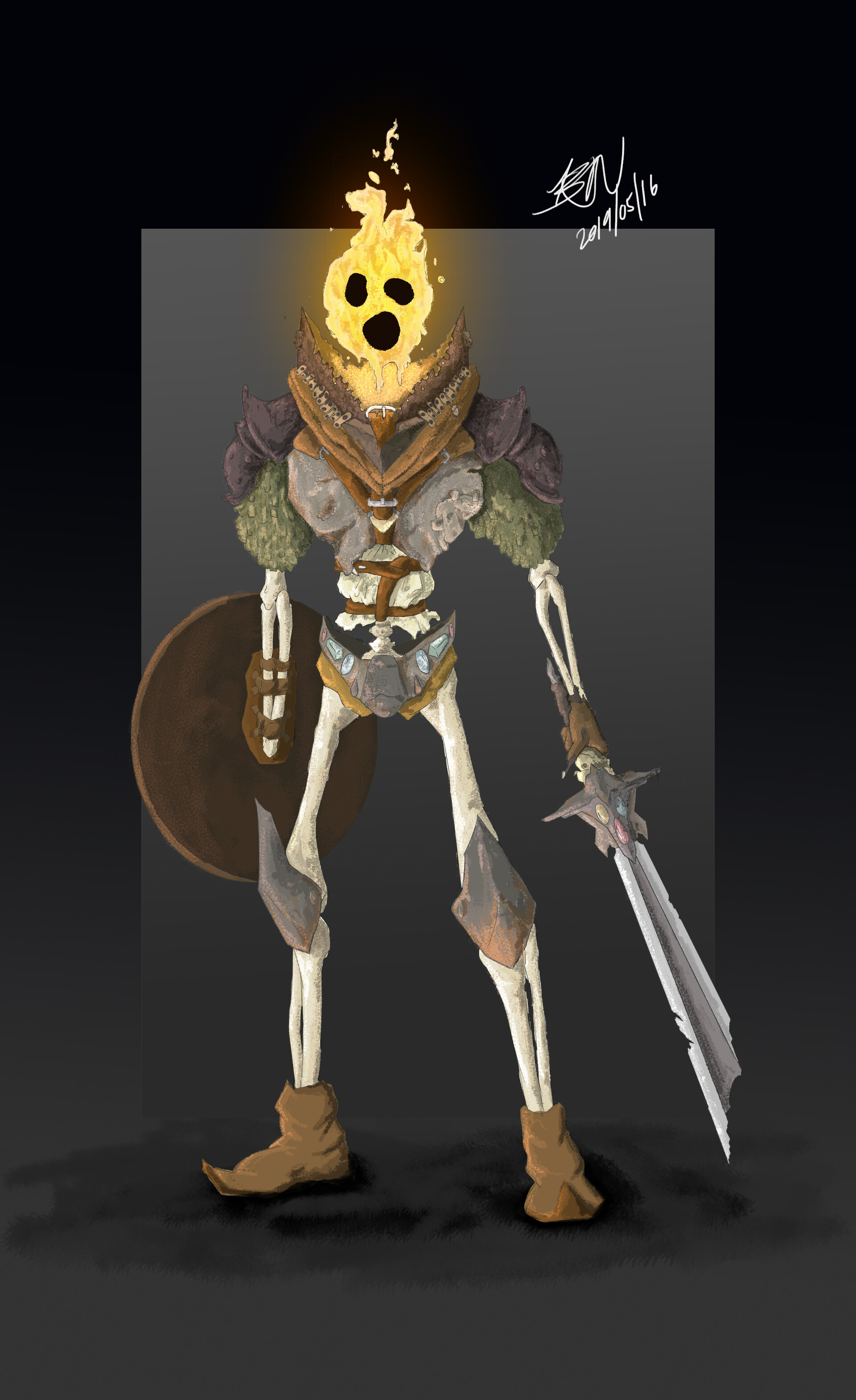 ArtStation - Undead Skelenton Fire Knight