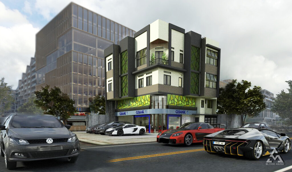 Modern 3 Storey Commercial Building Design