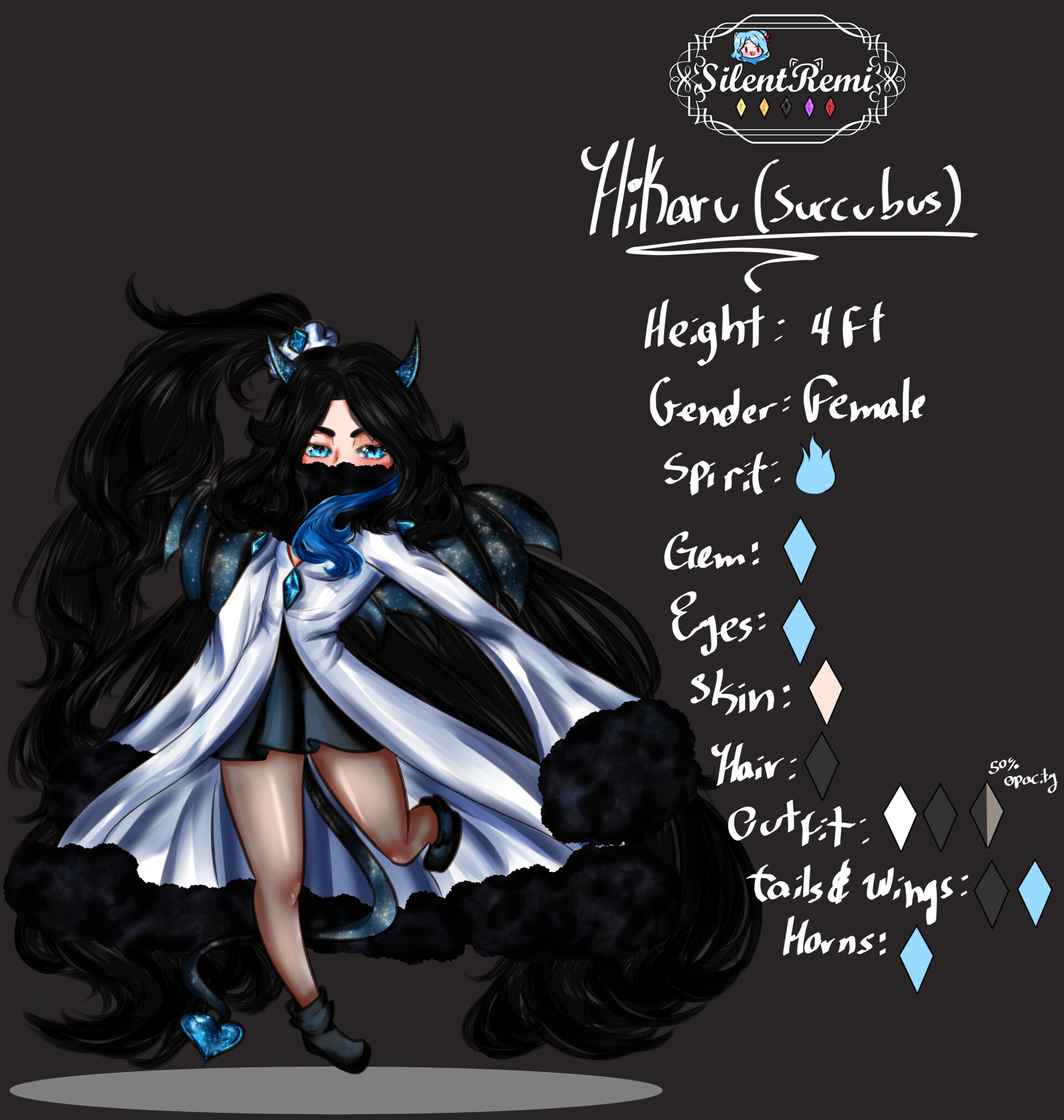 Silent Remi - Original Character Reference sheet