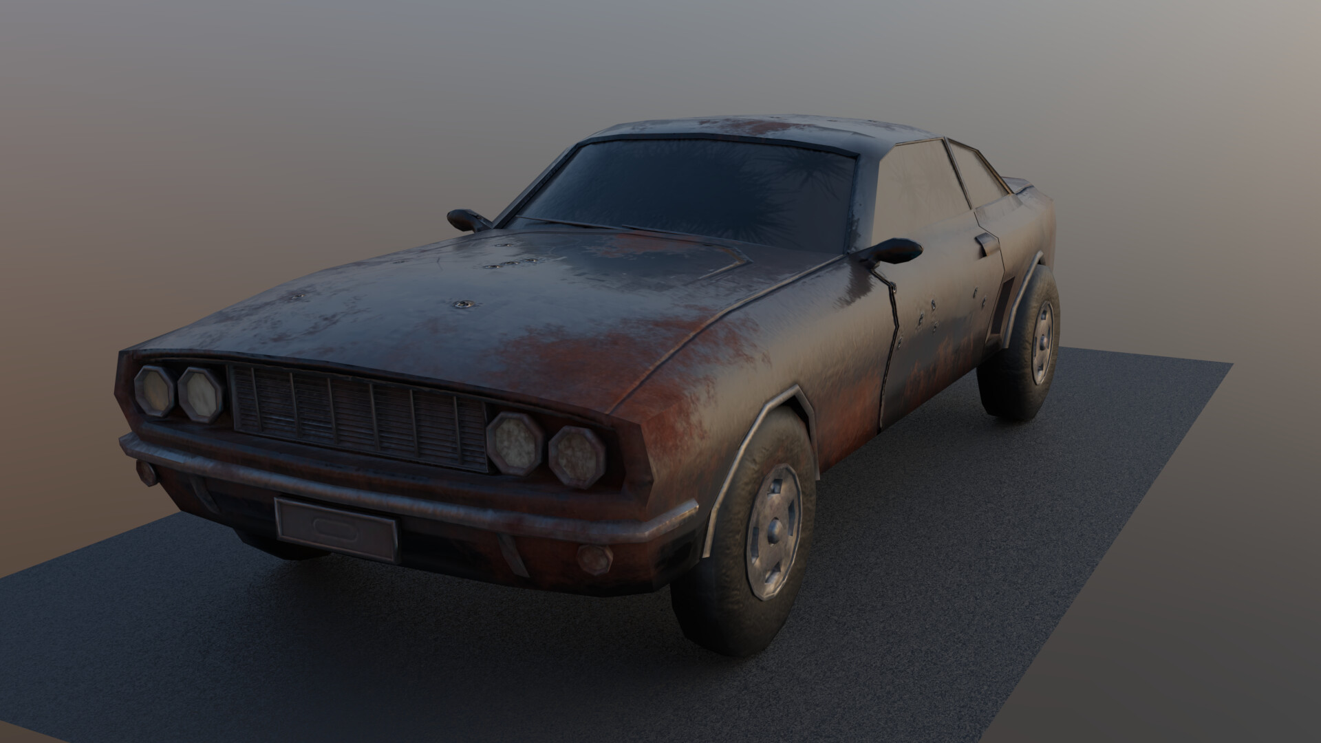 ArtStation - Low Poly Old Car