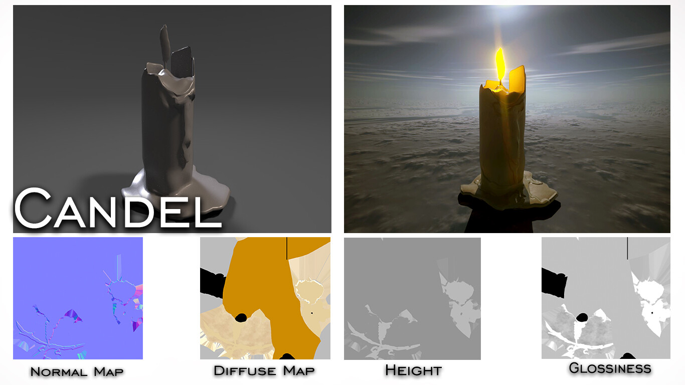 ArtStation - 3d candel model & maps