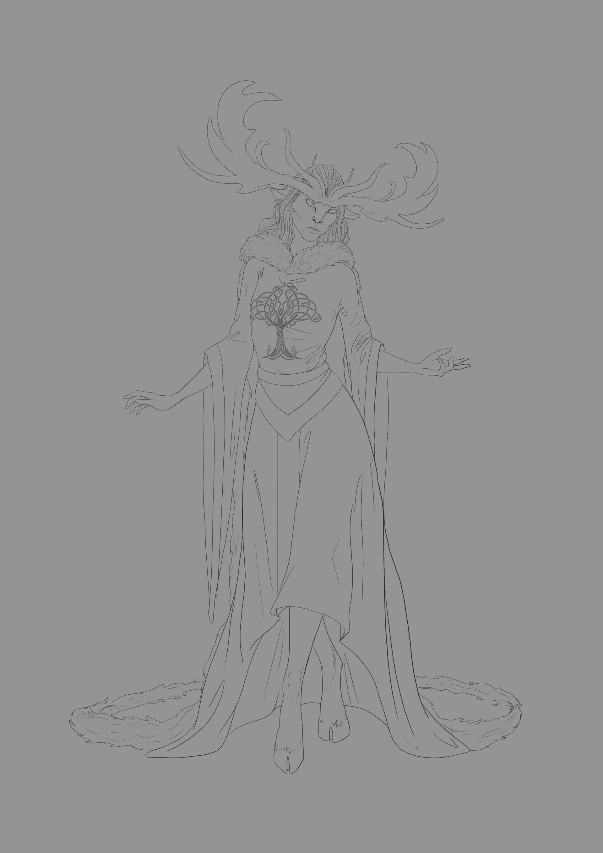 Simple Goddess Drawing